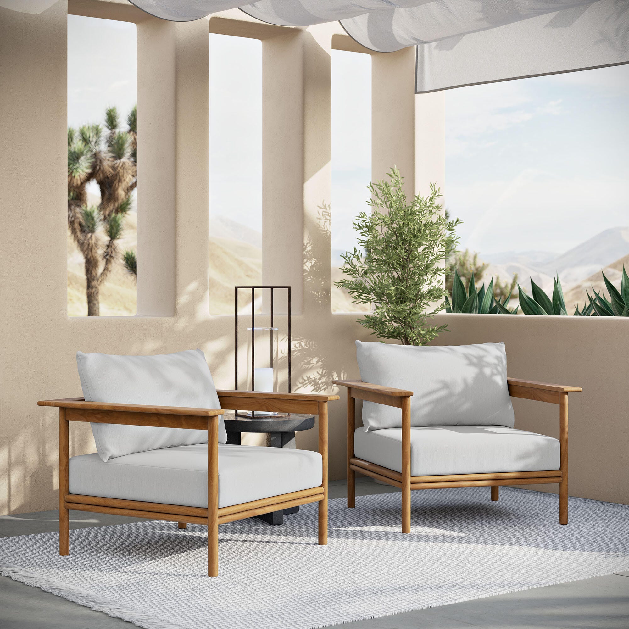 Click here for Modway Wren Outdoor Armchair (Set of 2)  Natural/W... prices