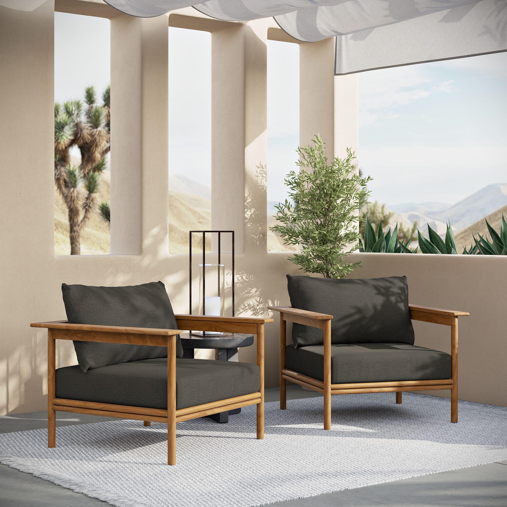 Click here for Modway Wren Outdoor Armchair (Set of 2)  Natural/G... prices
