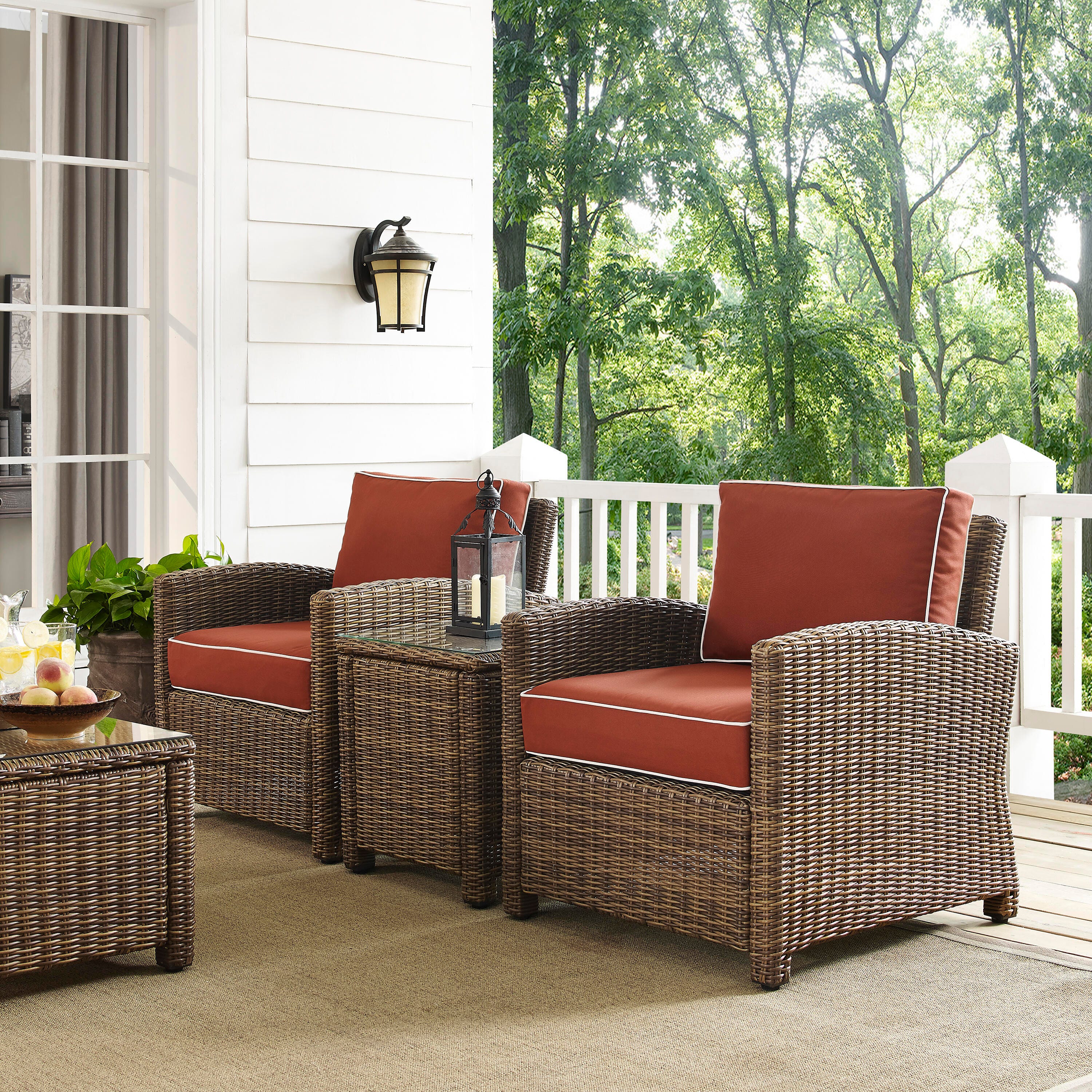Click here for Bradenton 3 Piece Outdoor Wicker Armchair Set  San... prices
