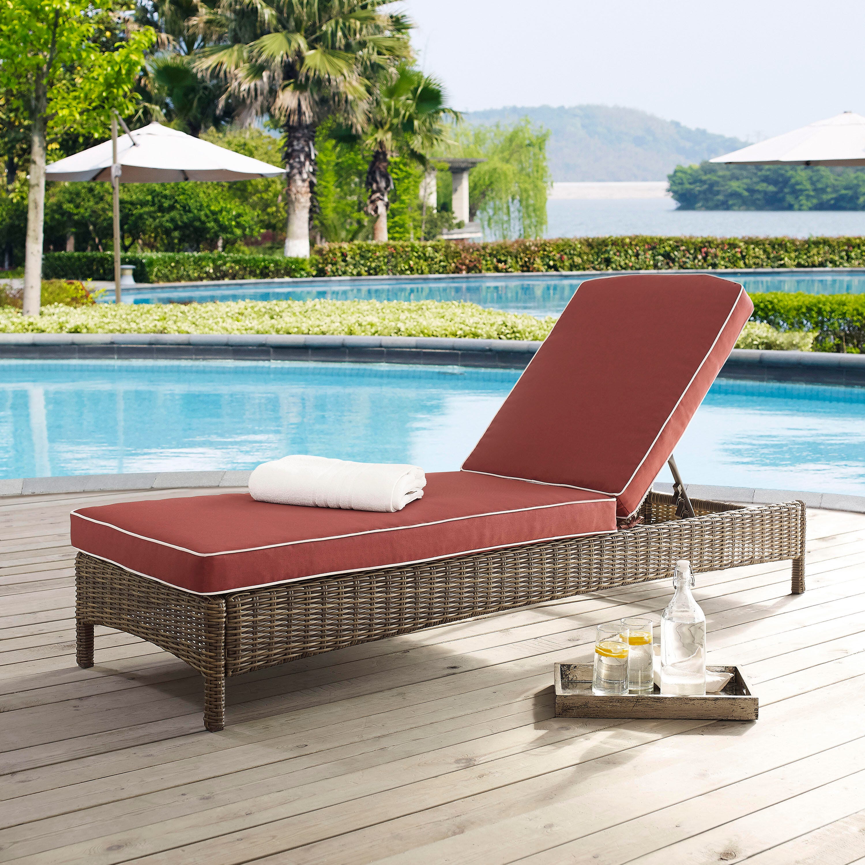 Click here for Bradenton Outdoor Chaise Lounge with Cushion  Sang... prices