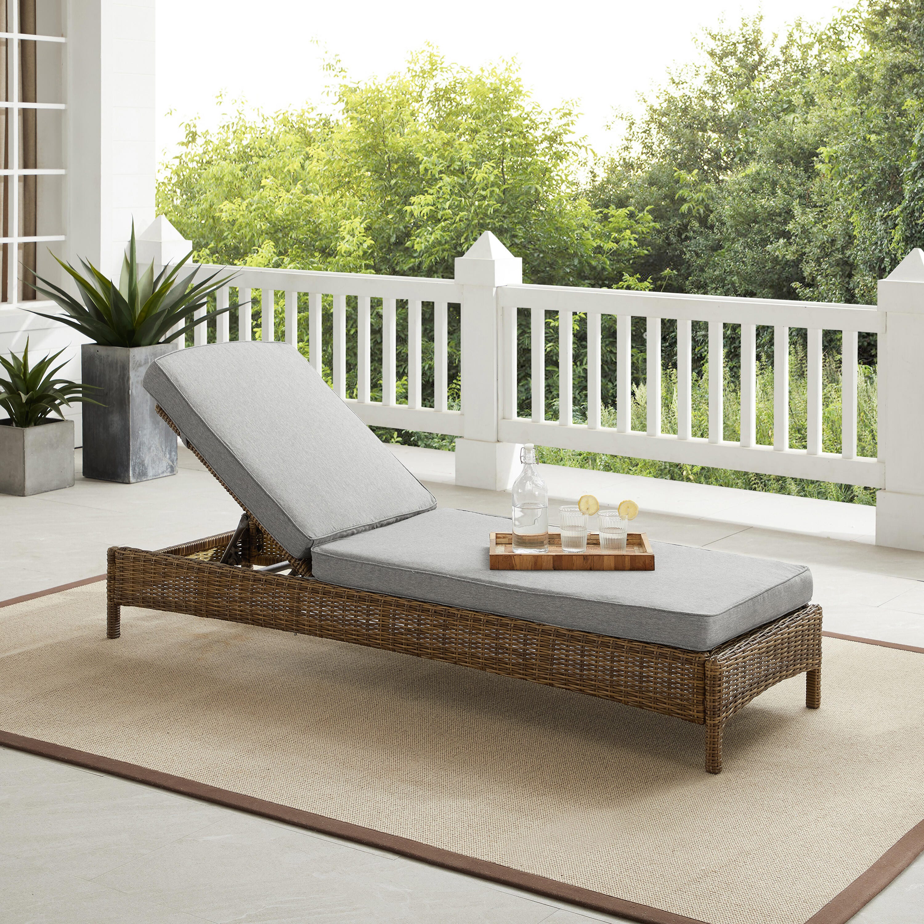 Click here for Bradenton Outdoor Chaise Lounge with Cushion  Gray prices