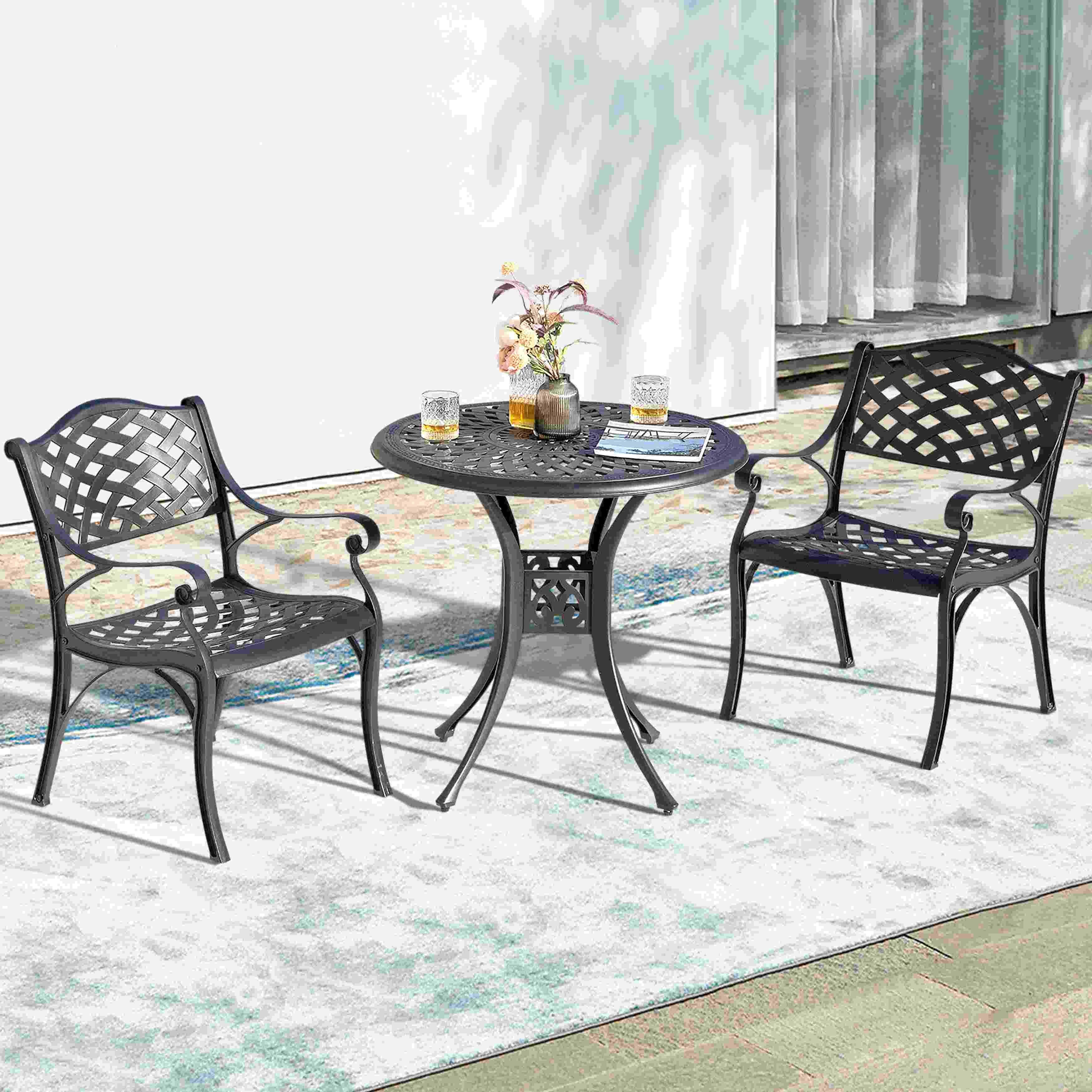 Click here for Nuu Garden 3-Piece Outdoor Bistro Set  Black prices