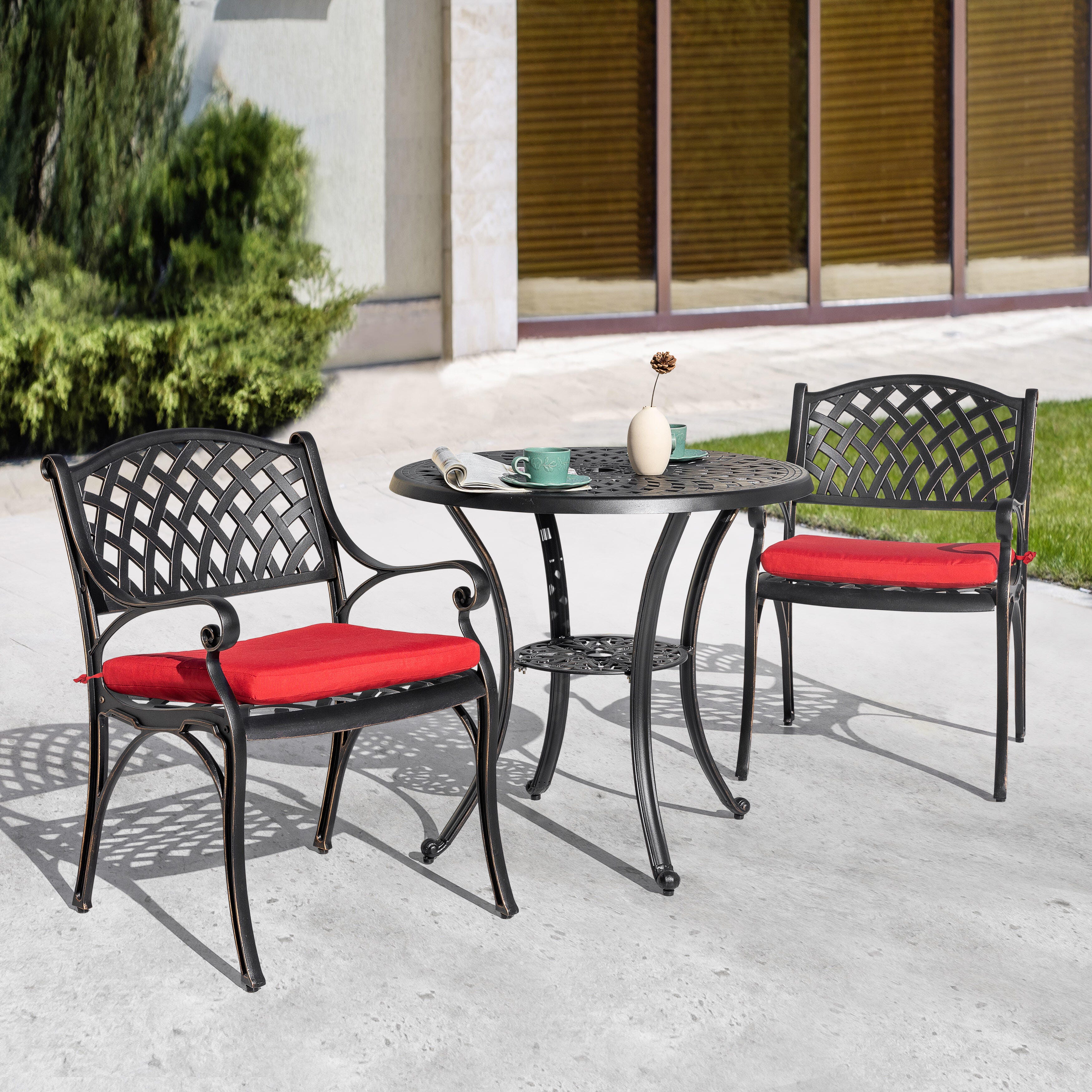 Click here for Nuu Garden 3-Piece Outdoor Bistro Set  Black prices