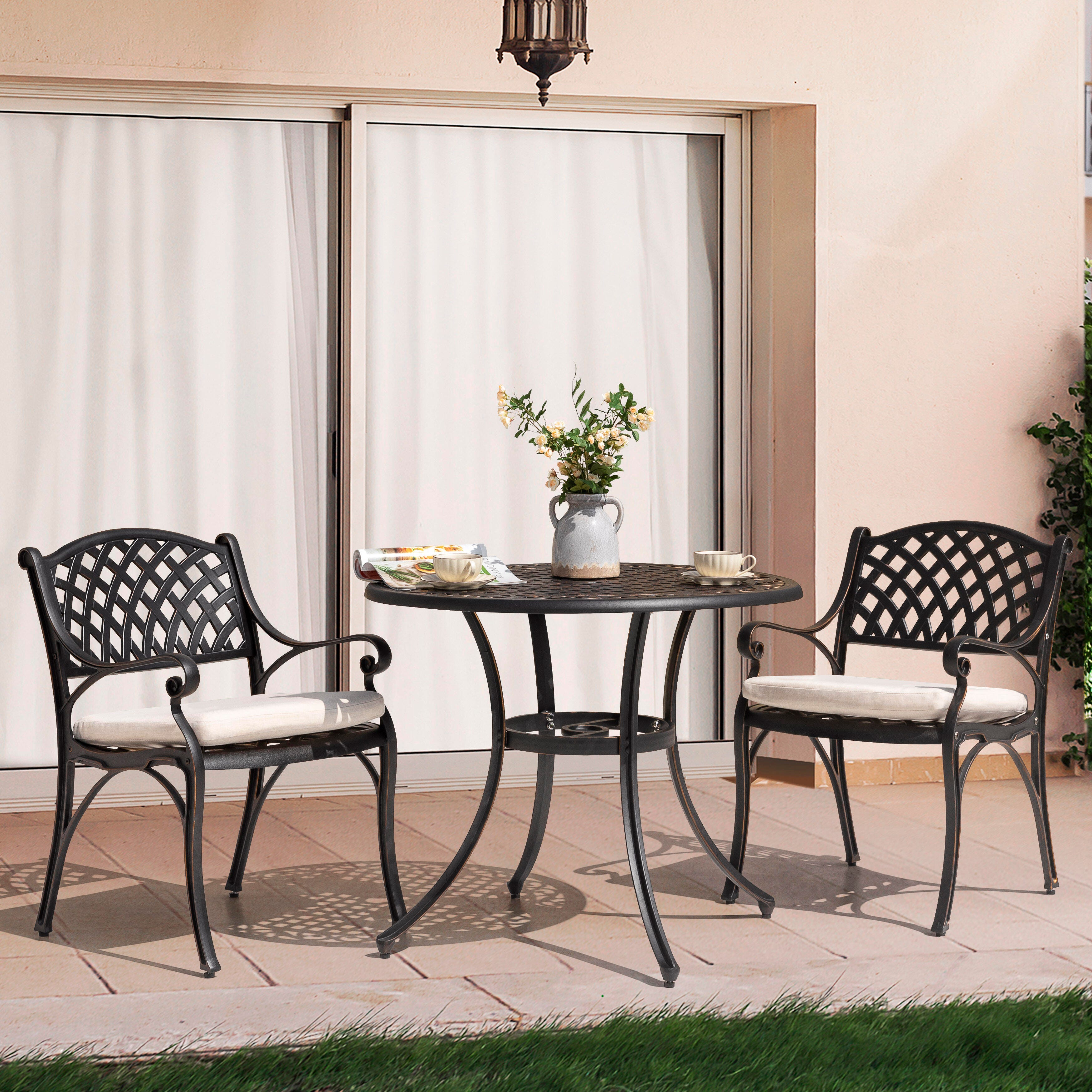 Click here for Nuu Garden 3-Piece Outdoor Bistro Set  White/Black prices