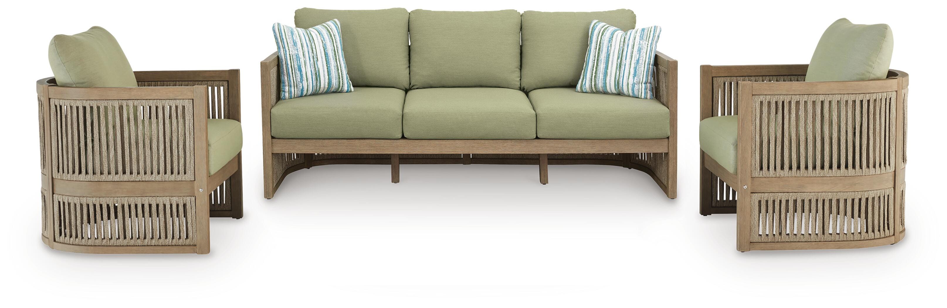 Click here for Vision Lane Outdoor Sofa and Chair  Beige/Green prices