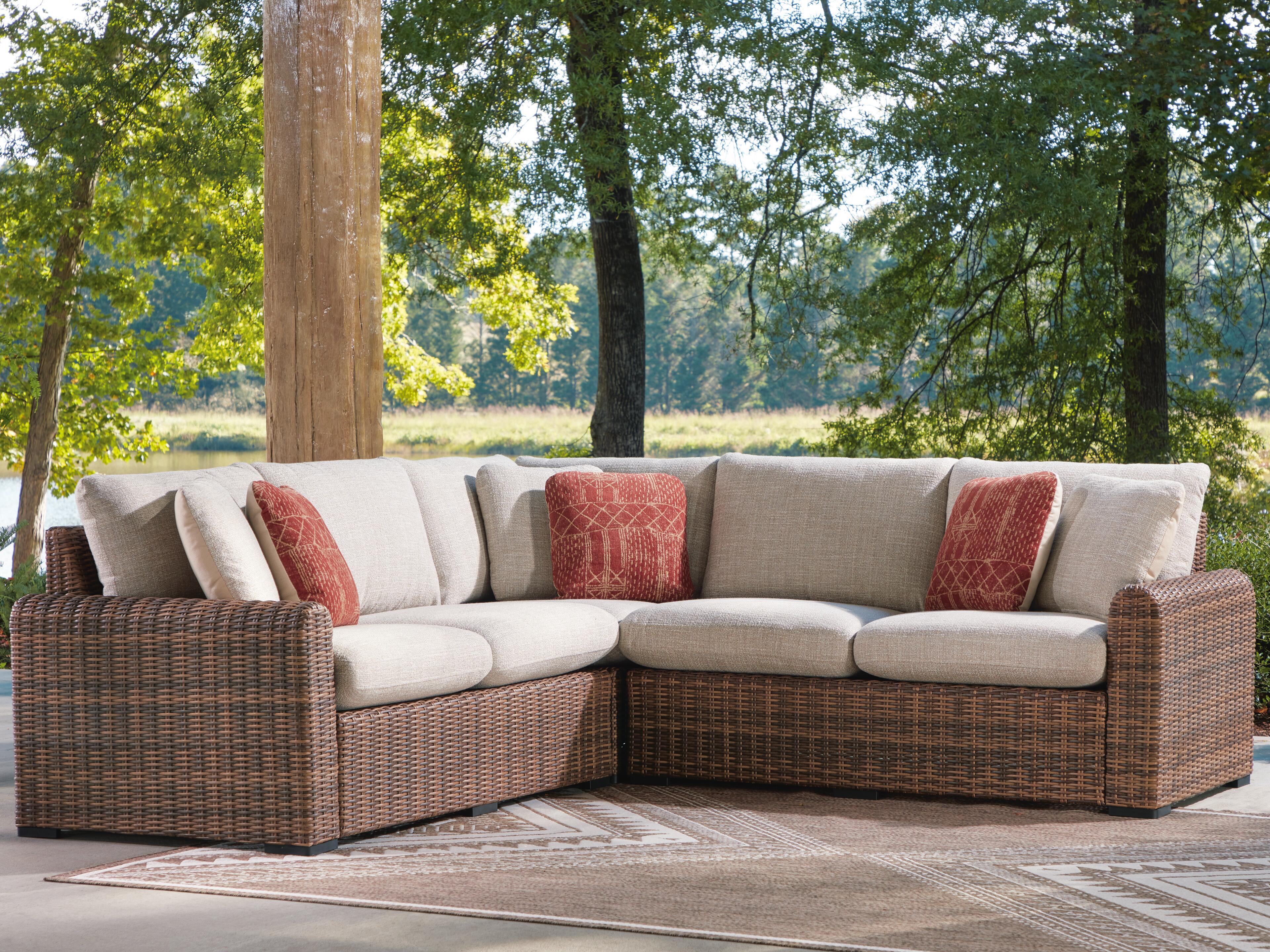 Click here for Angel Island 3-Piece Outdoor Sectional  Beige/Brow... prices