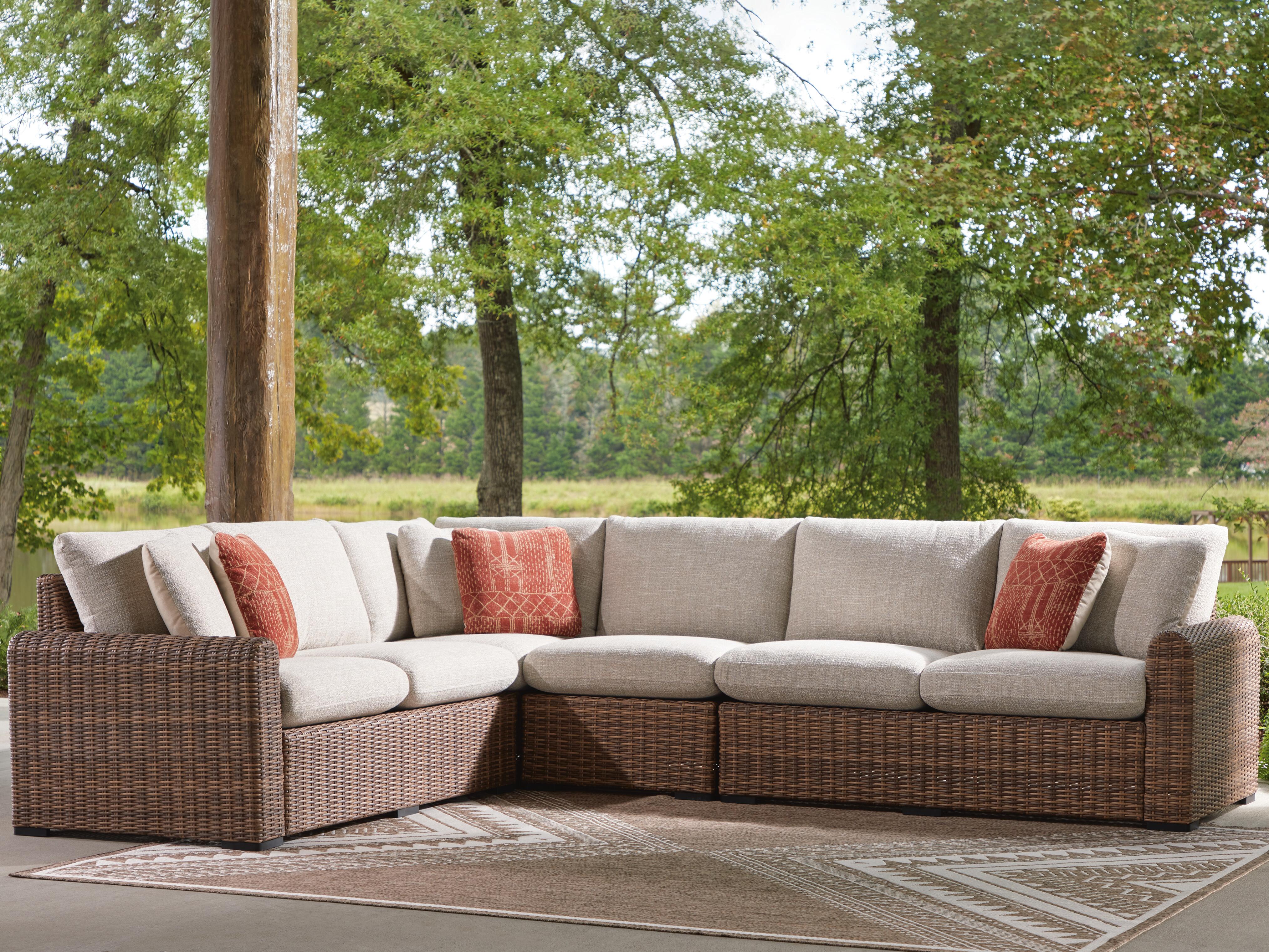 Click here for Angel Island 4-Piece Outdoor Sectional  Beige/Brow... prices