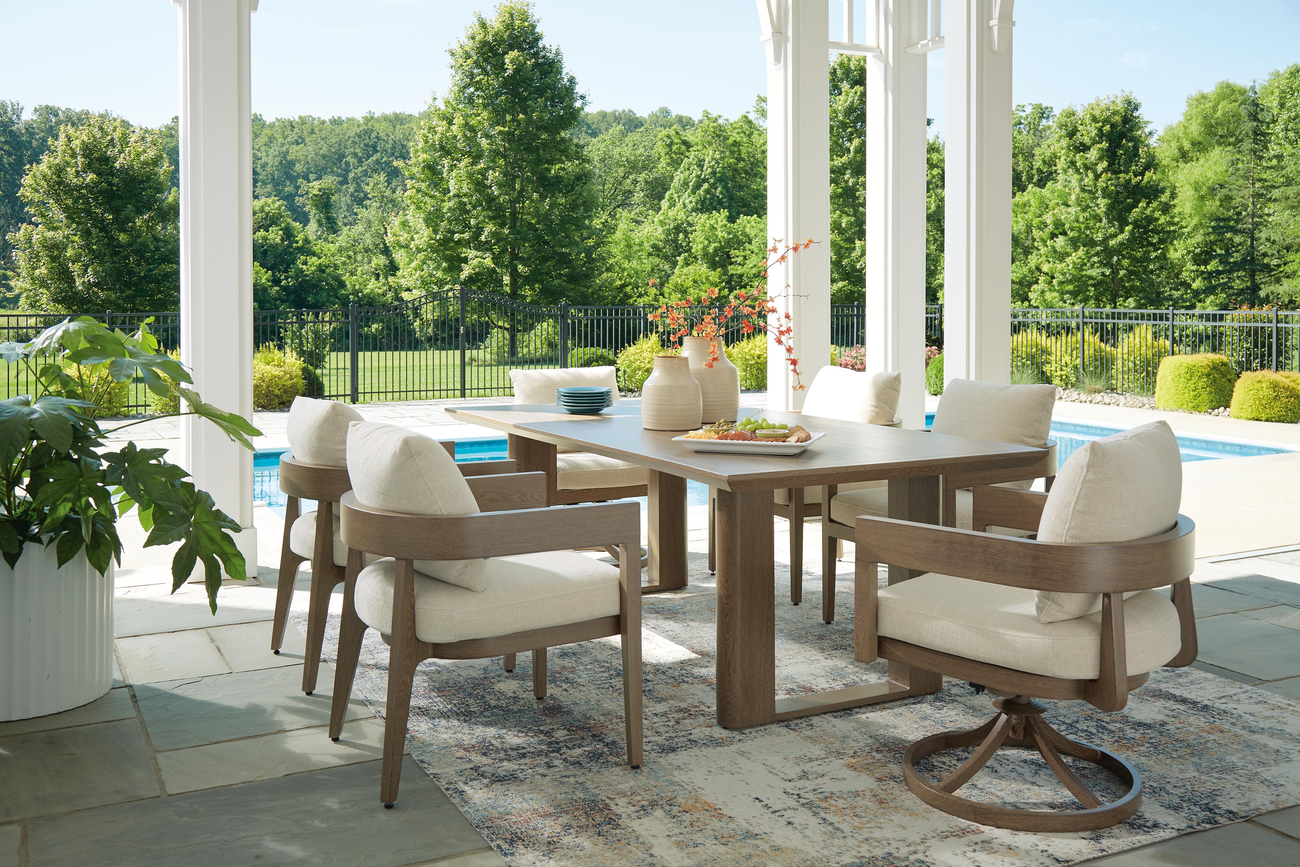 Click here for Serene Bay Outdoor Dining Table and 6 Chairs  Dark... prices