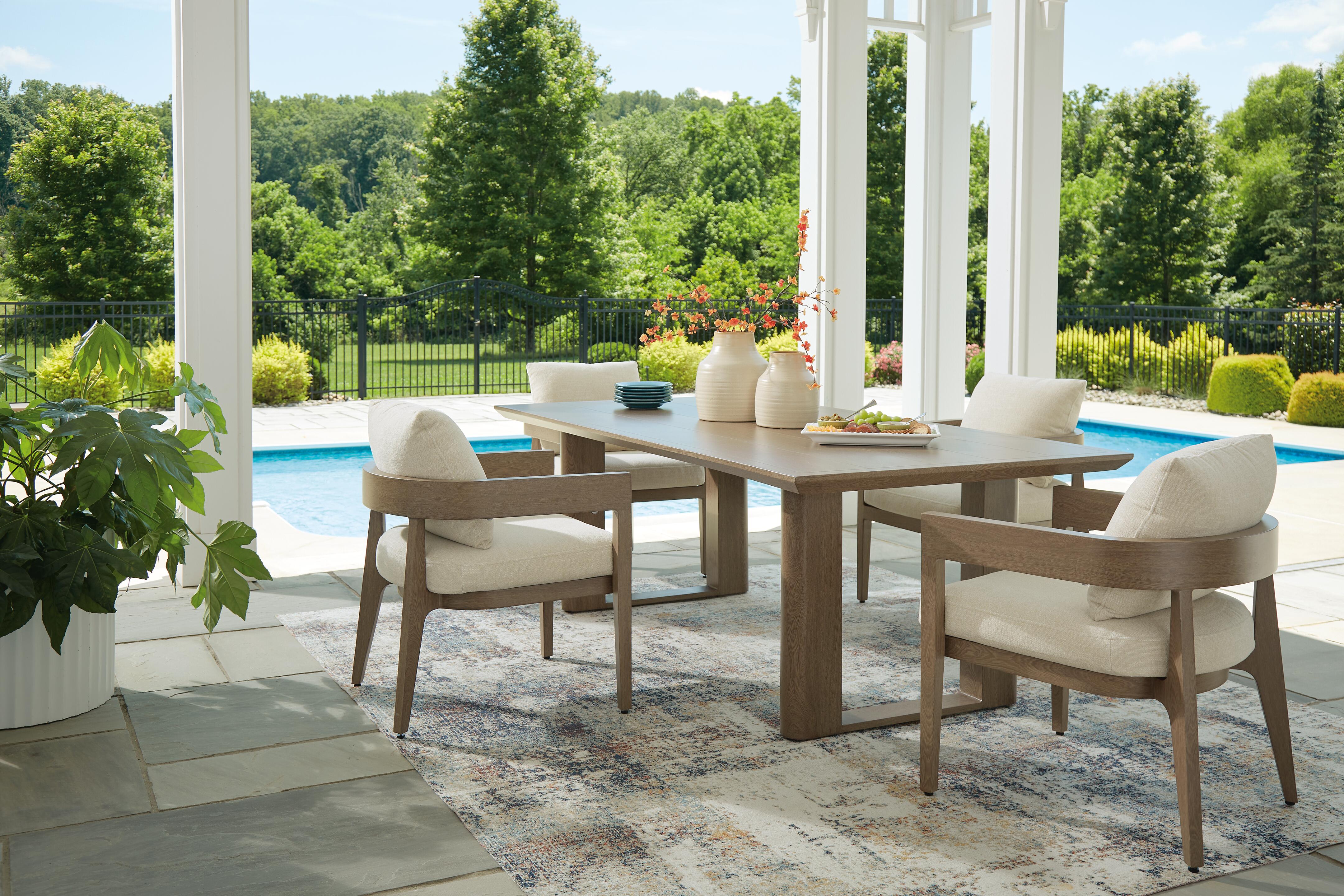 Click here for Serene Bay Outdoor Dining Table and 4 Chairs  Dark... prices