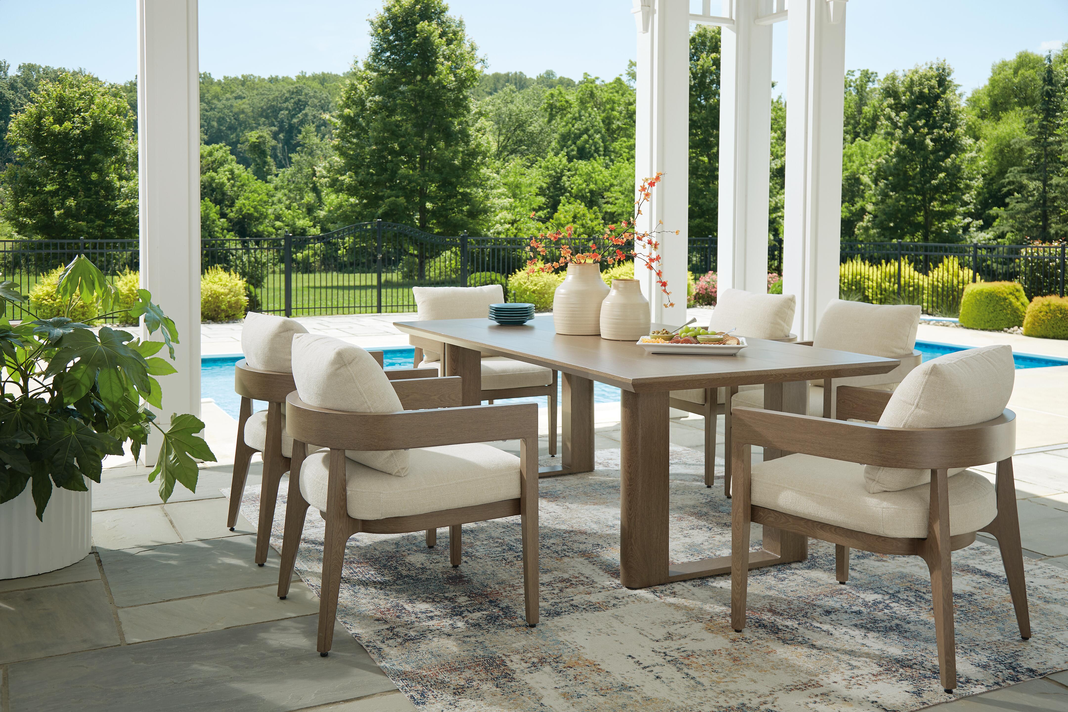 Click here for Serene Bay Outdoor Dining Table and 6 Chairs  Dark... prices