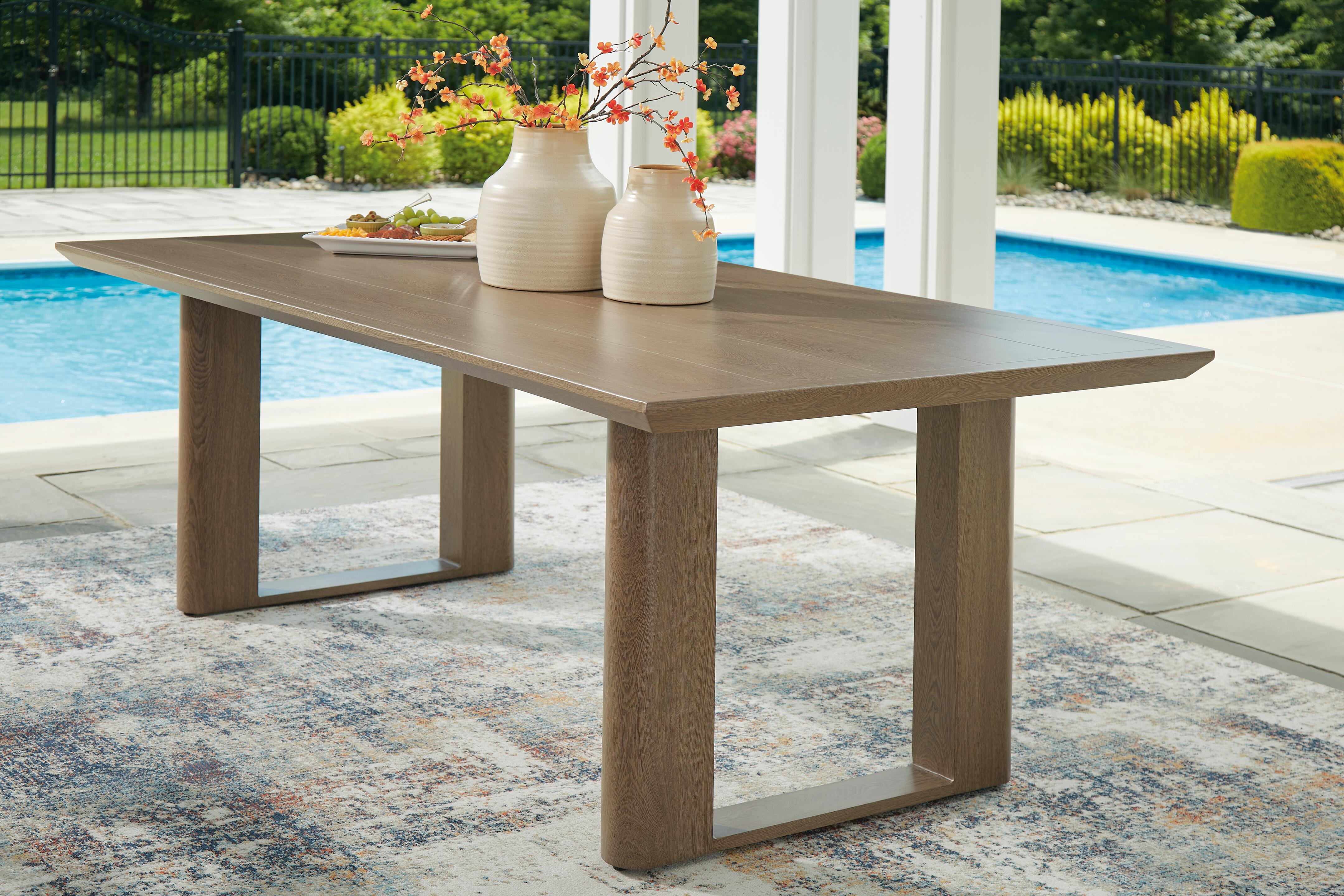 Click here for Serene Bay Outdoor Dining Table  Dark Brown prices