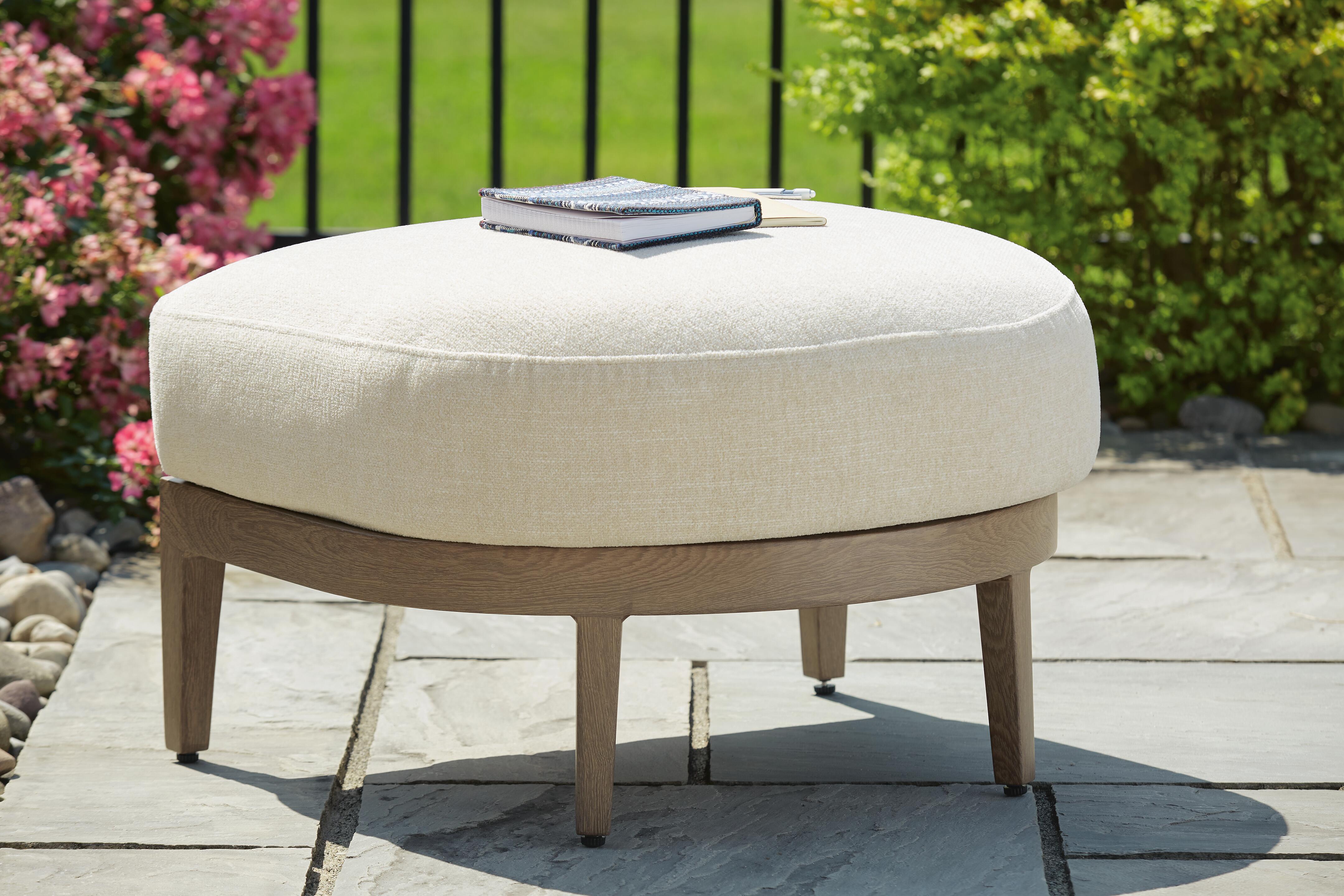 Click here for Serene Bay Outdoor Ottoman with Cushion  Dark Brow... prices