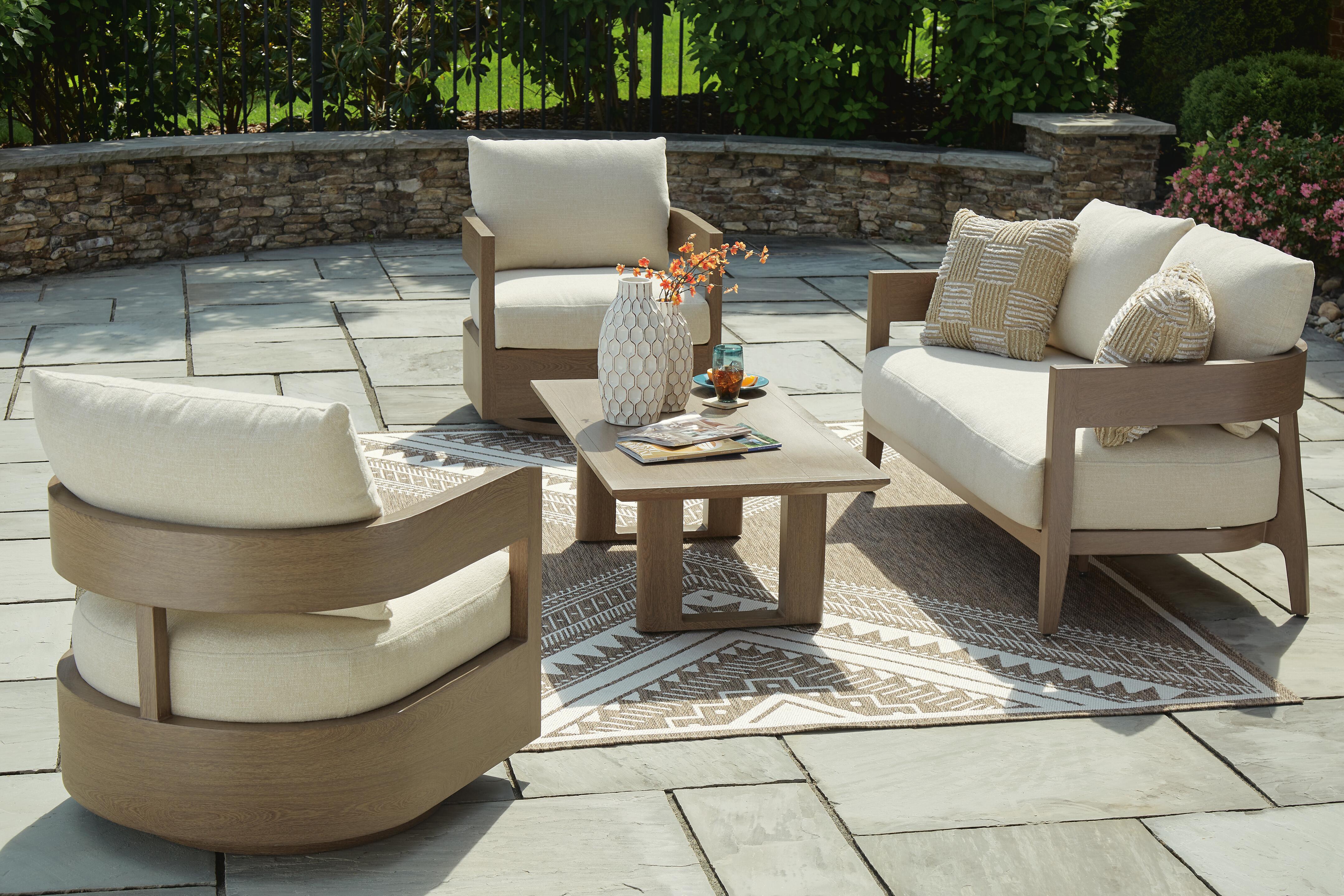Click here for Serene Bay Outdoor Loveseat and 2 Chairs with Coff... prices