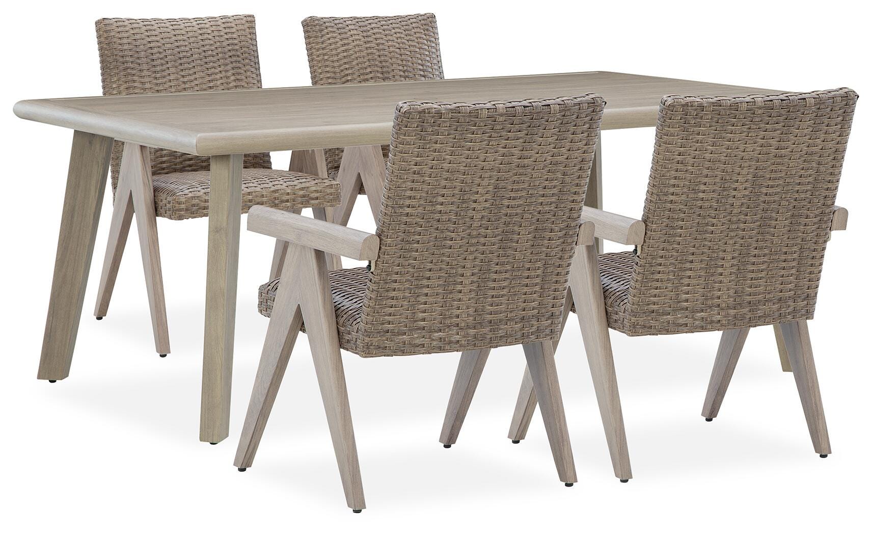 Click here for Carisbo Outdoor Dining Table and 4 Chairs  Beige prices