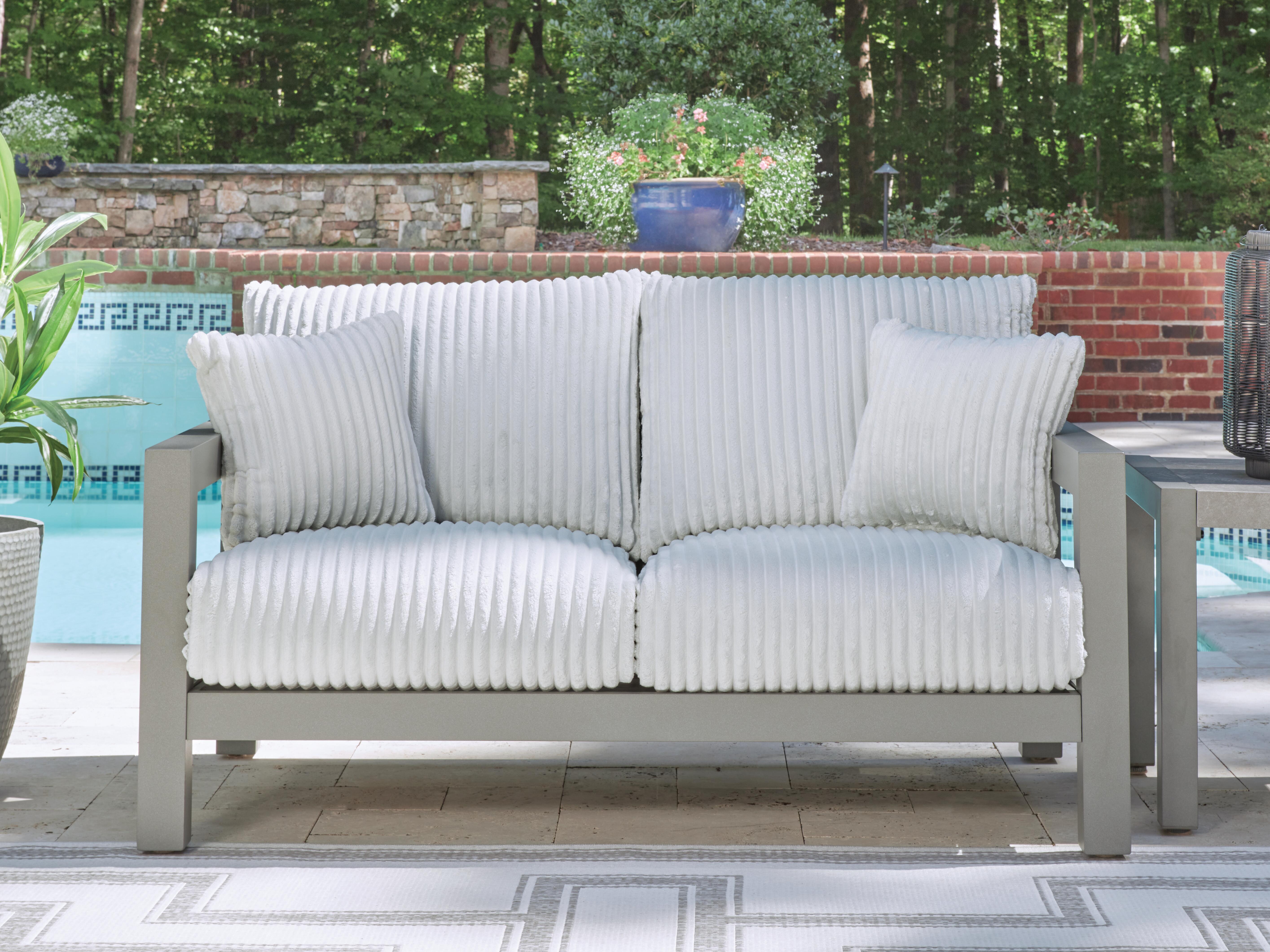 Click here for Moonlight View Outdoor Loveseat with Cushion  Gray prices