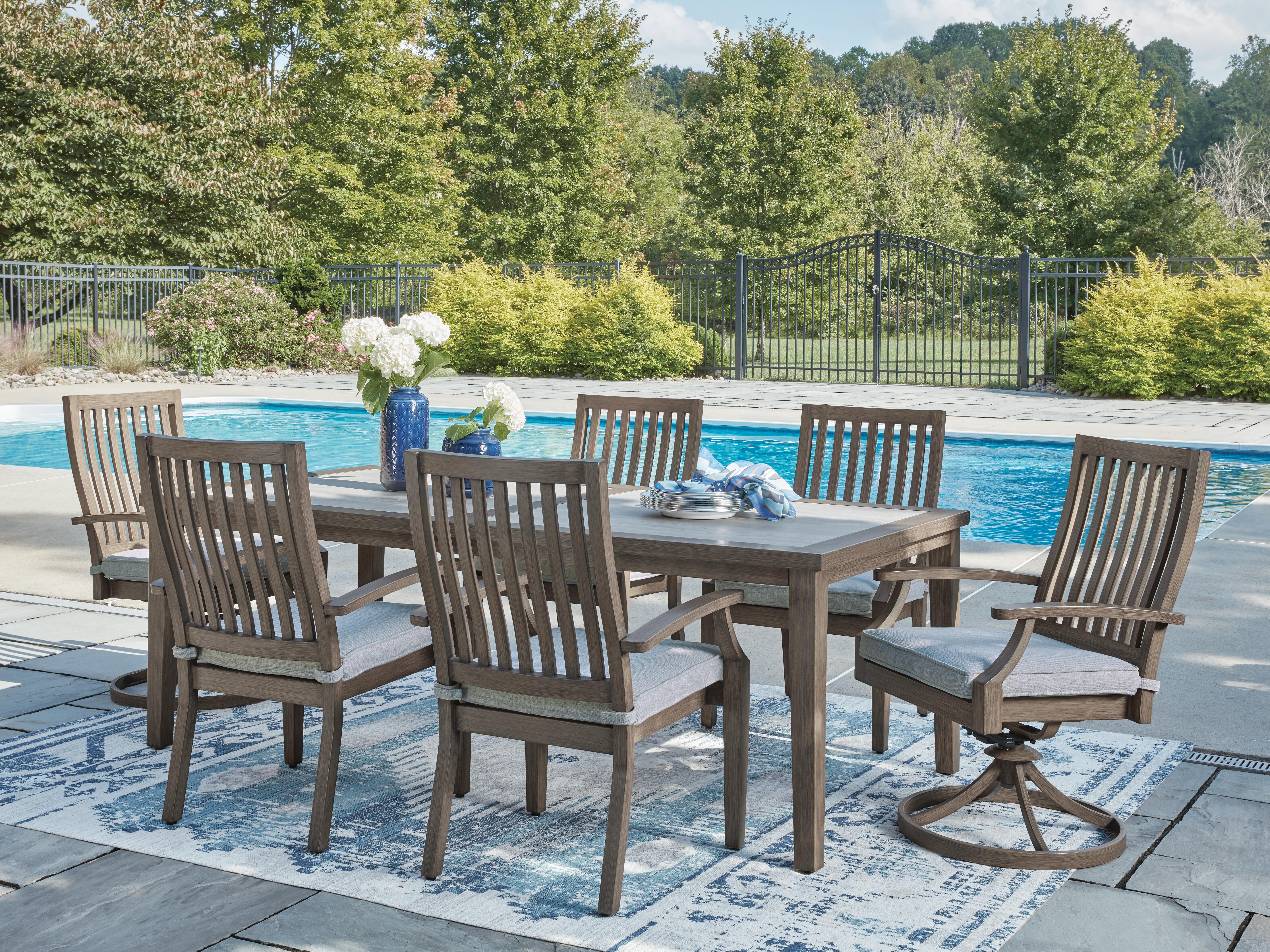 Click here for Rainier Ranch Outdoor Dining Table and 6 Chairs  B... prices