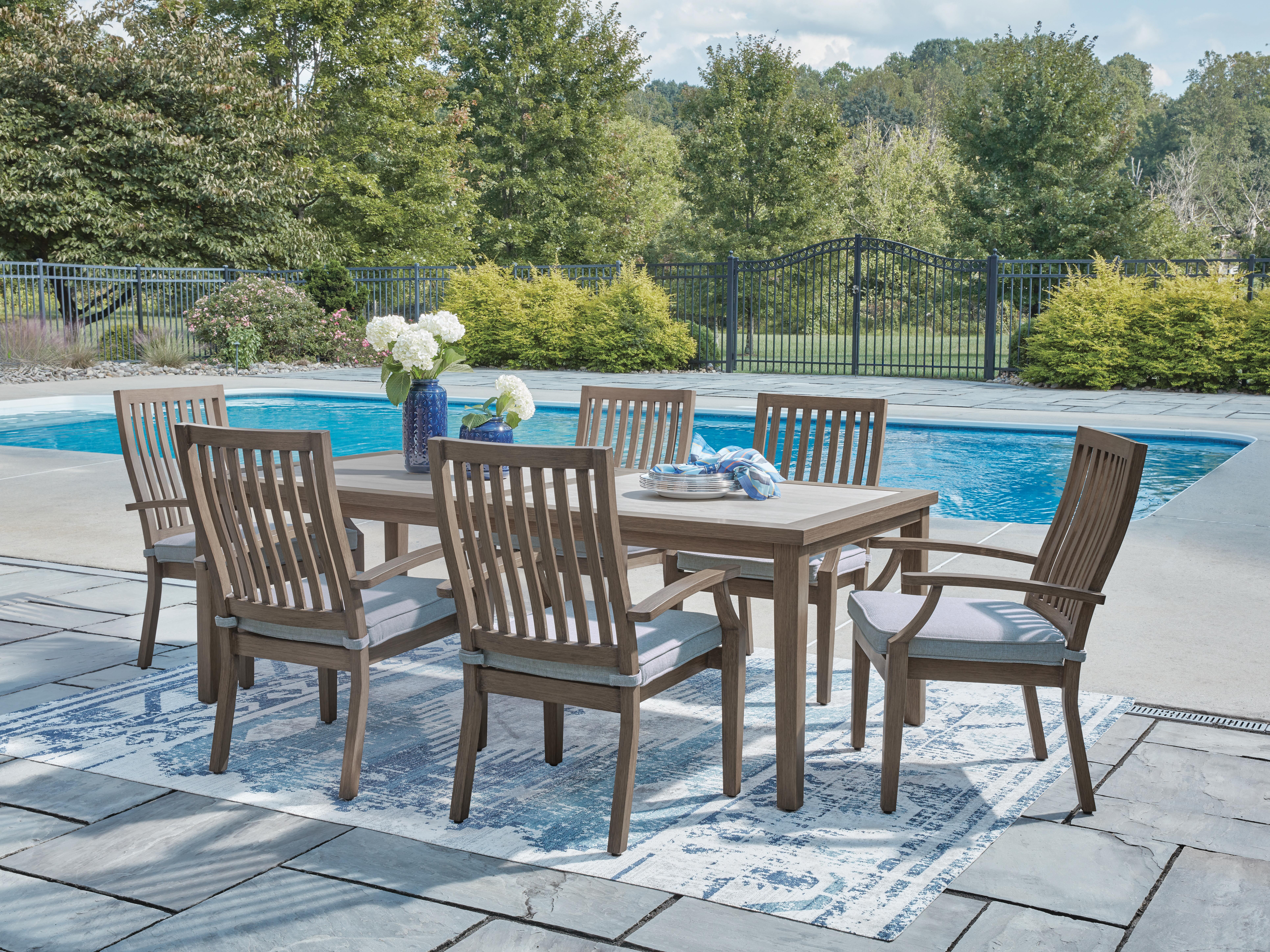 Click here for Rainier Ranch Outdoor Dining Table and 6 Chairs  B... prices
