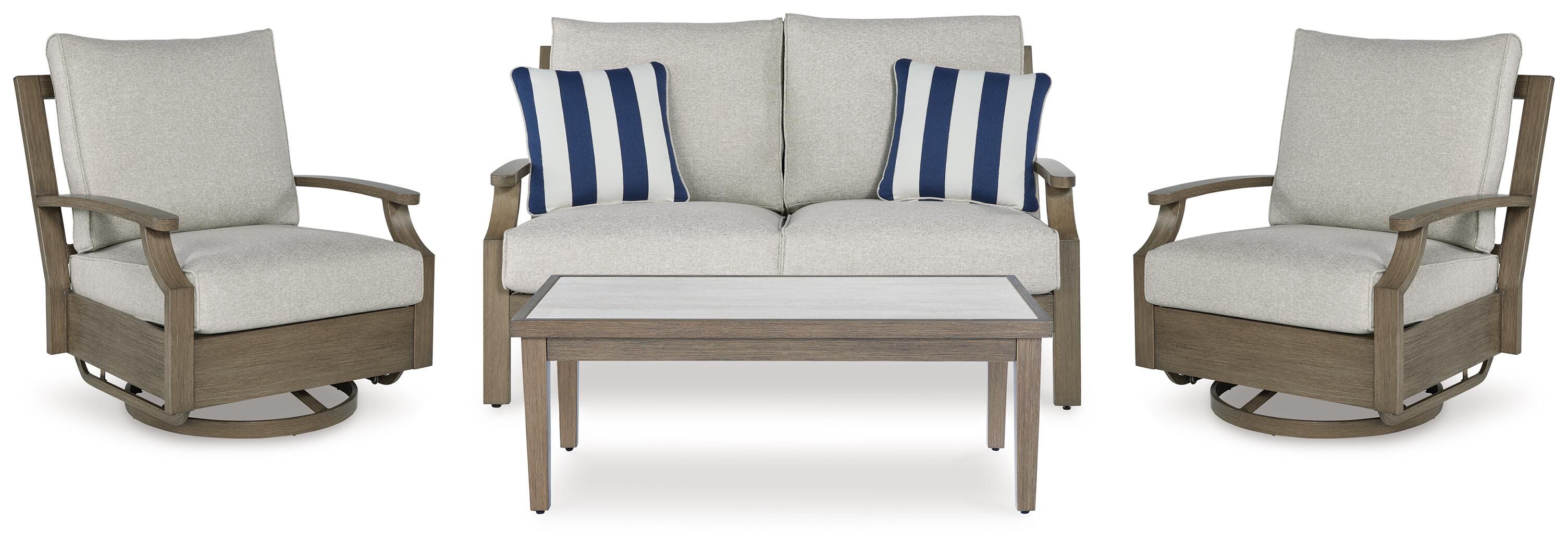 Click here for Rainier Ranch Outdoor Loveseat and 2 Chairs with C... prices