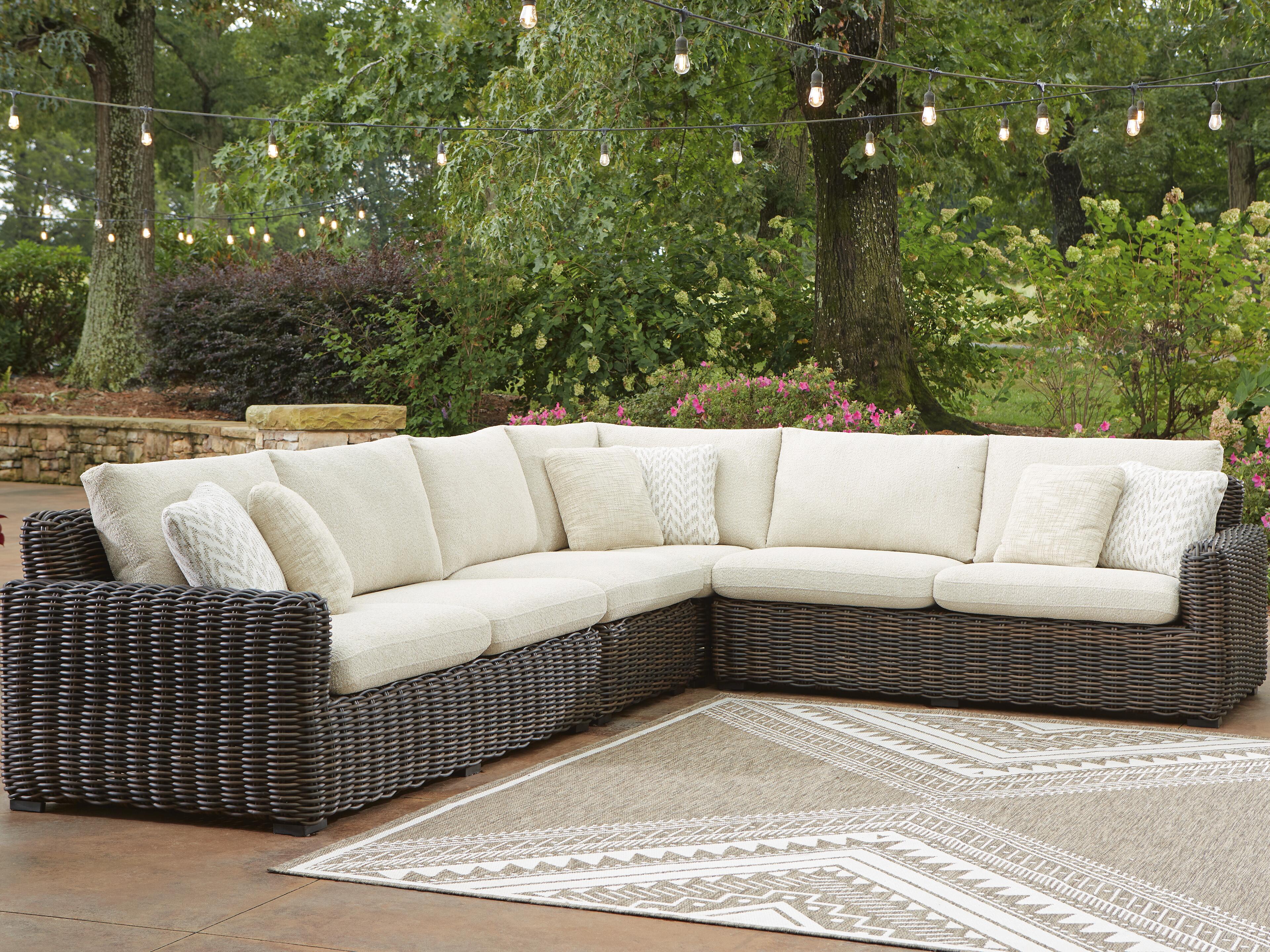 Click here for Kimora 4-Piece Outdoor Sectional  Beige/Dark Brown prices