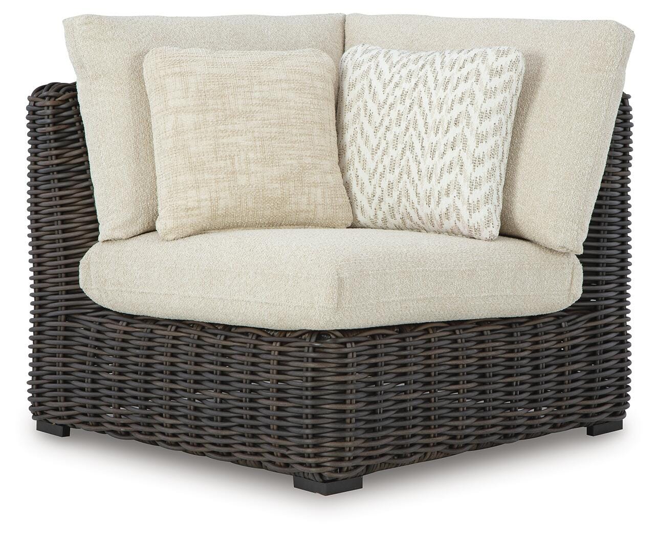 Click here for Kimora Outdoor Corner Chair with Cushion  Beige/Da... prices