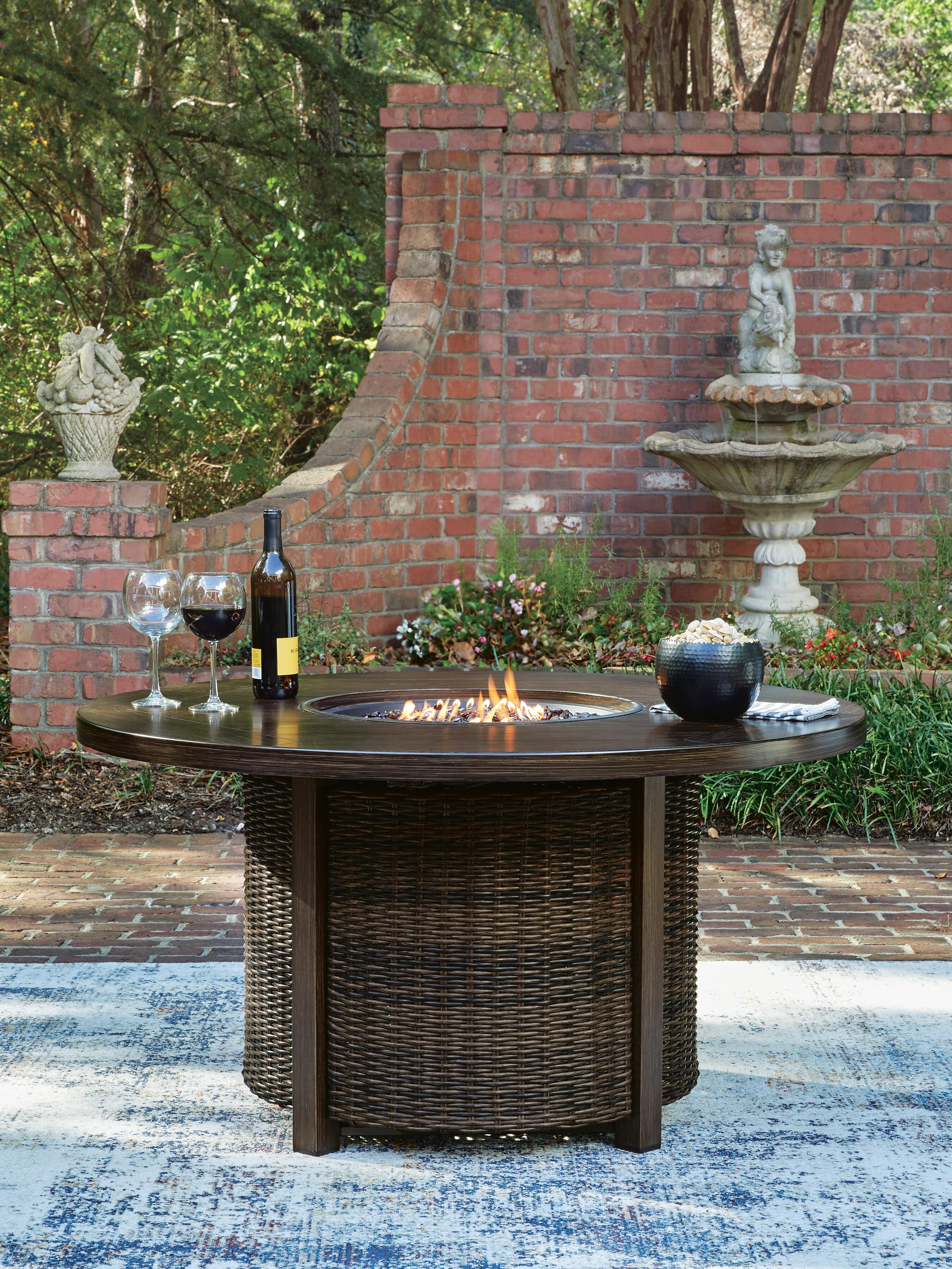 Click here for Drakes Beach Outdoor Fire Pit Table  Dark Brown prices