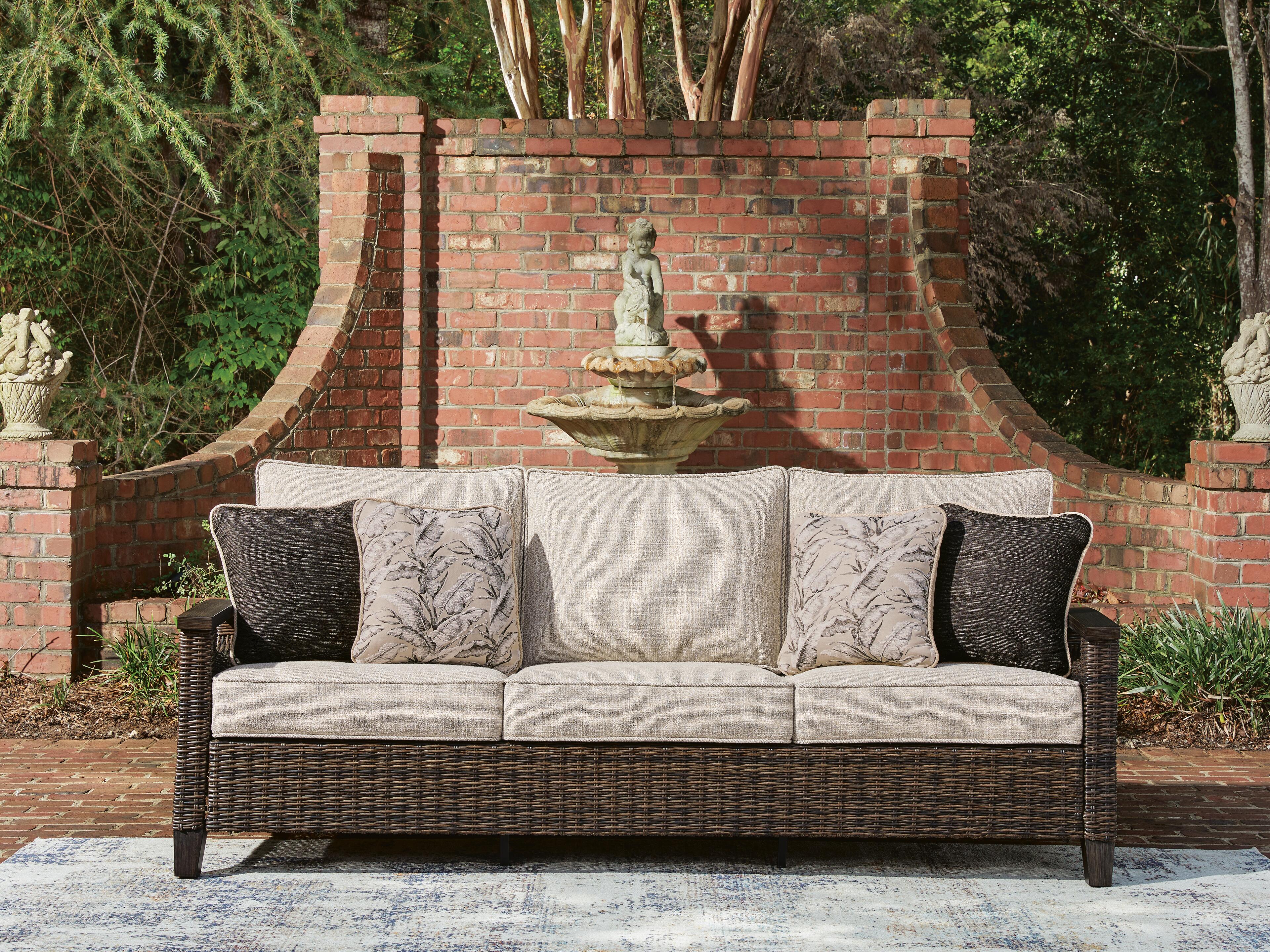Click here for Drakes Beach Outdoor Sofa with Cushion  Dark Brown prices