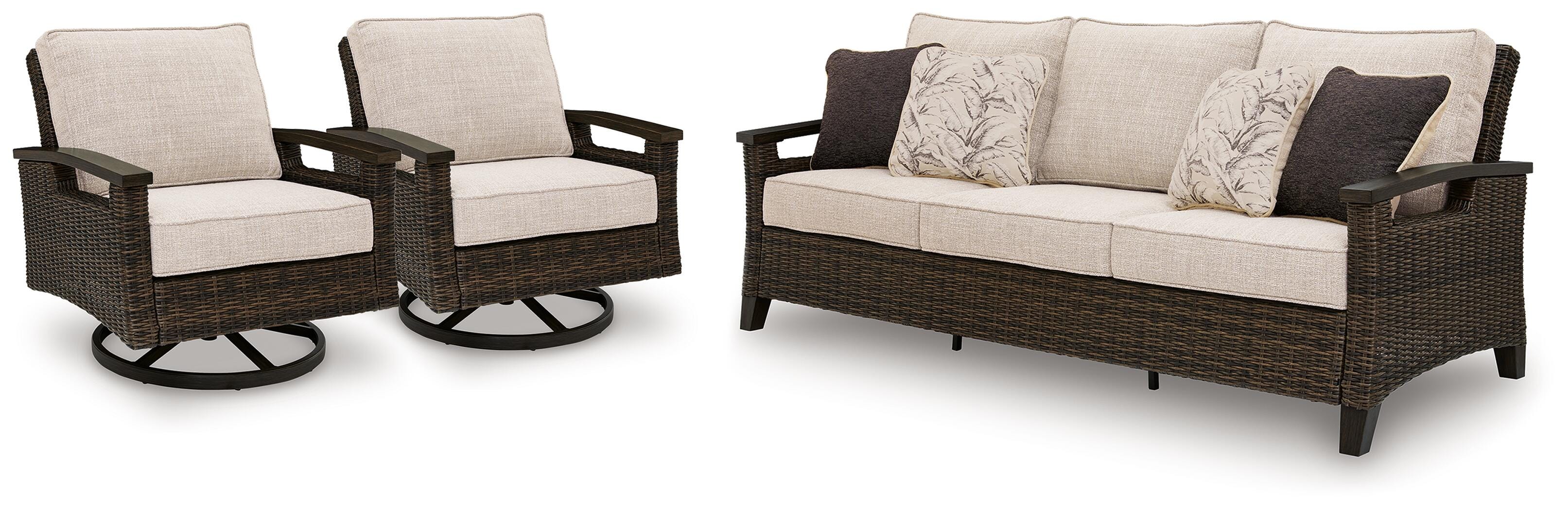 Click here for Drakes Beach Outdoor Sofa with 2 Lounge Chairs  Da... prices