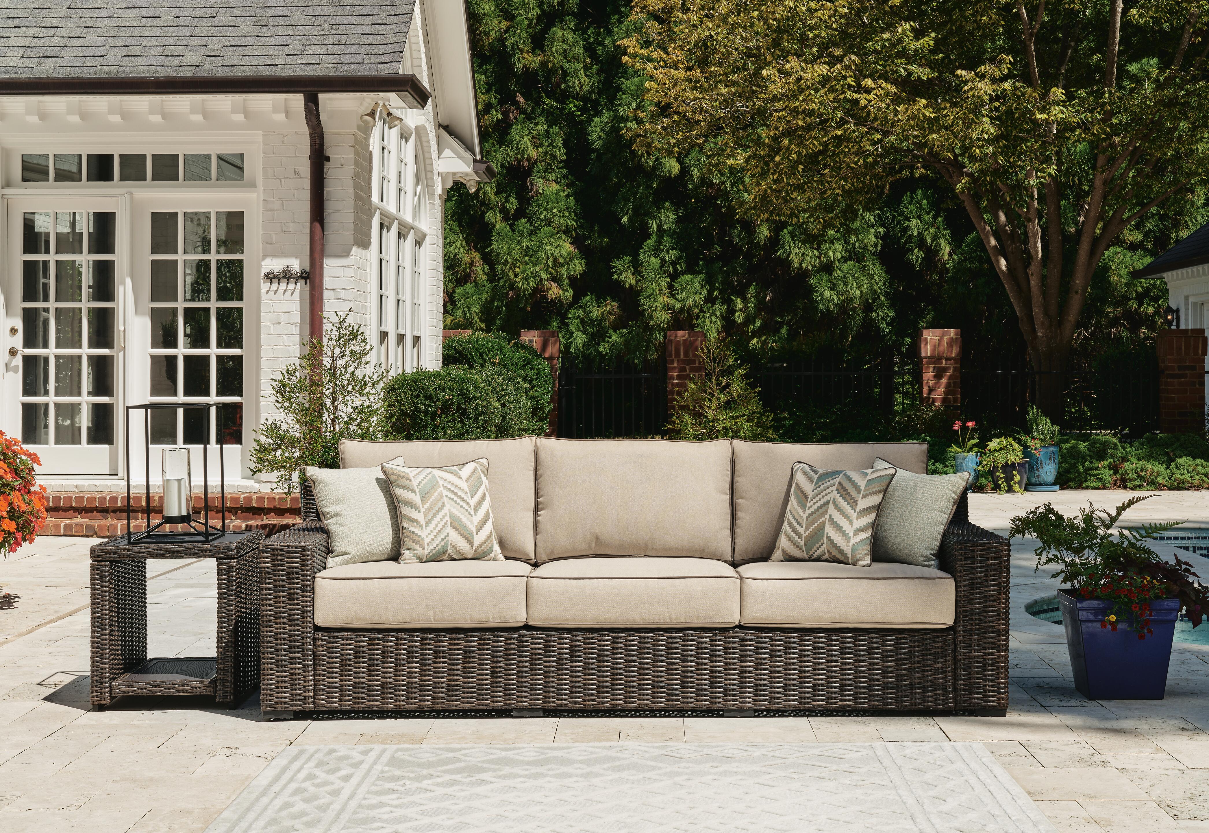 Click here for Coastline Bay Outdoor Sofa with Cushion  Brown prices