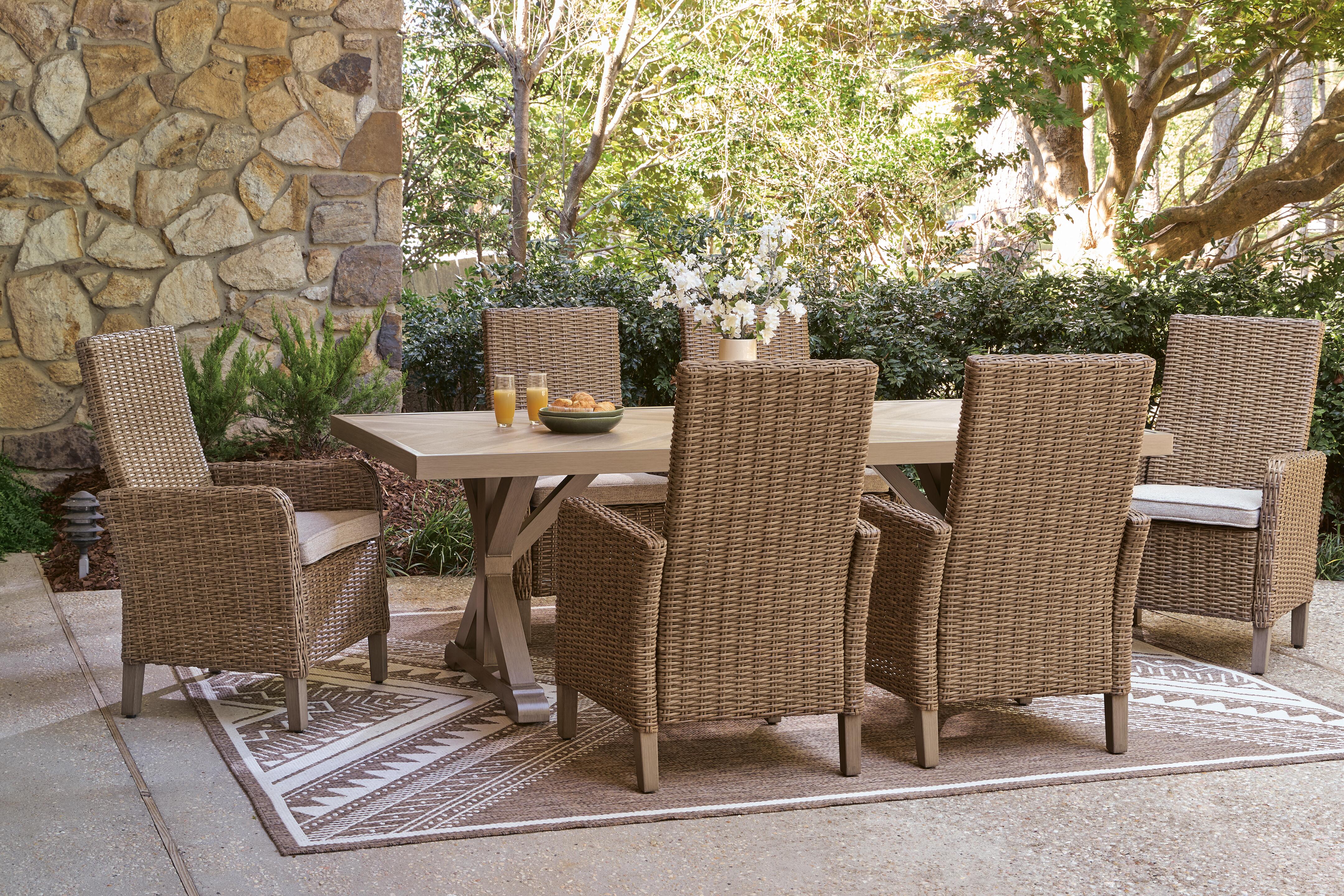 Click here for Revare Beach Outdoor Dining Table and 6 Chairs  Be... prices