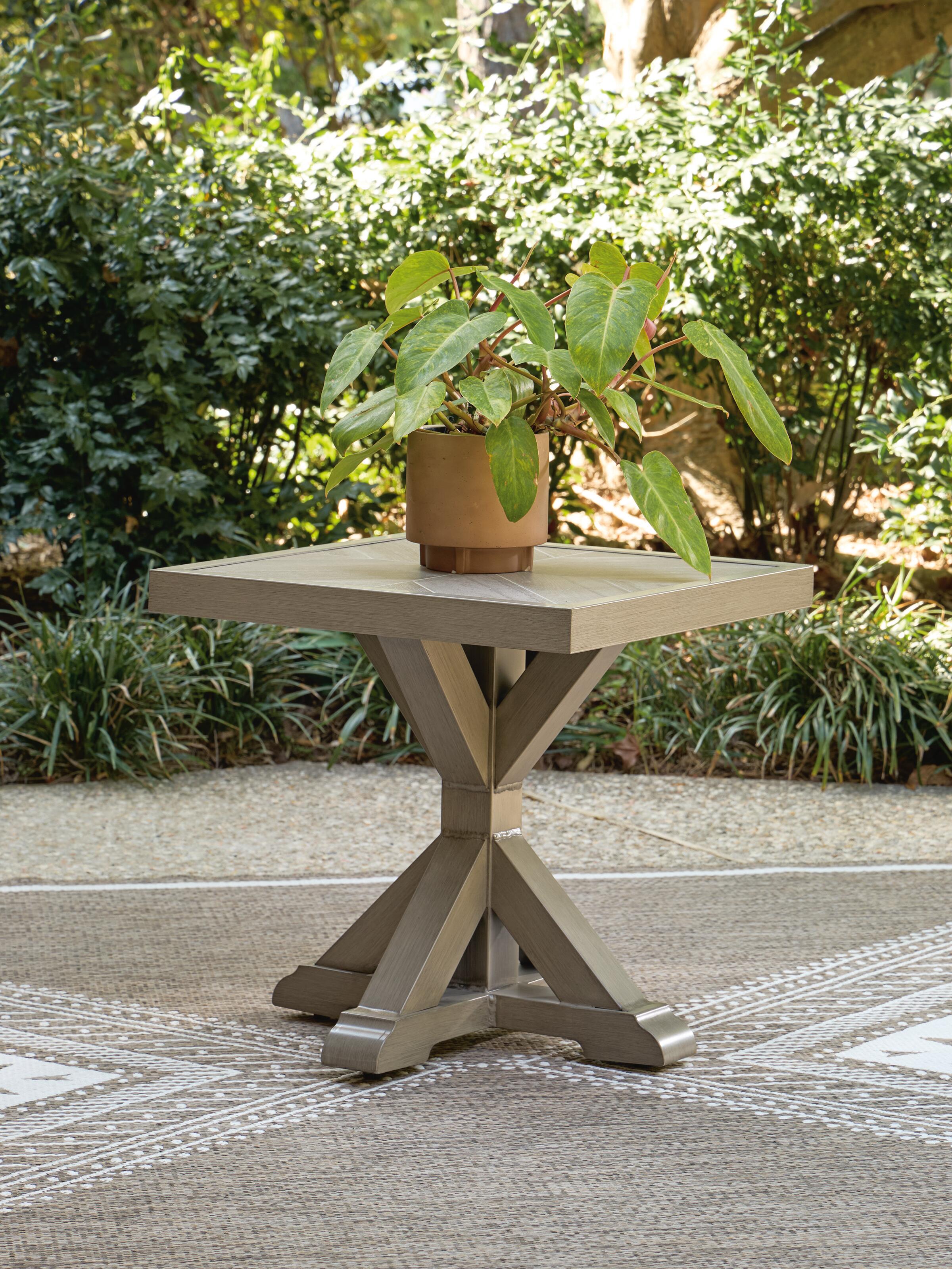 Click here for Revare Beach Outdoor End Table  Beige prices