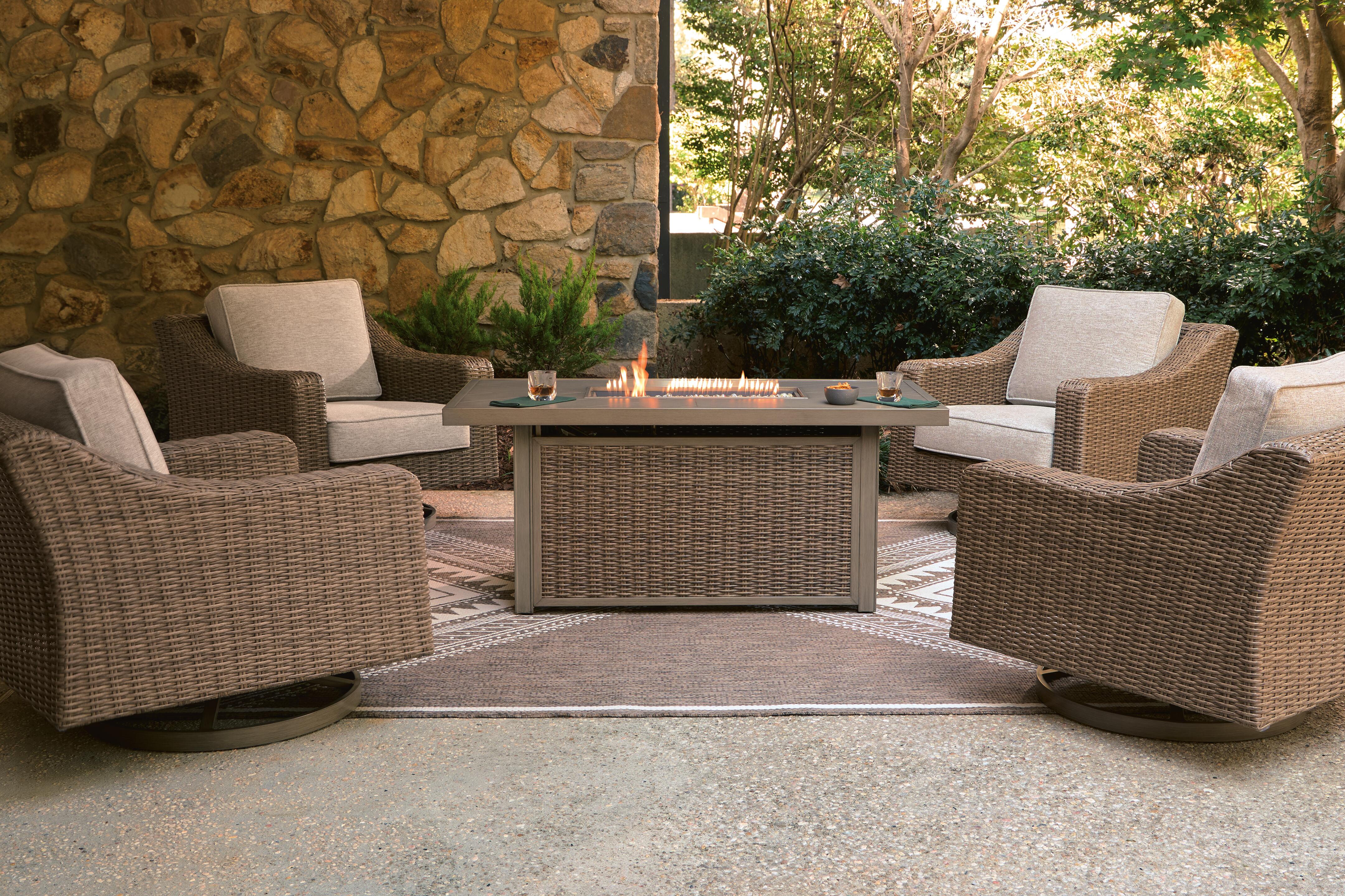 Click here for Revare Beach Outdoor Fire Pit Table and 4 Chairs... prices