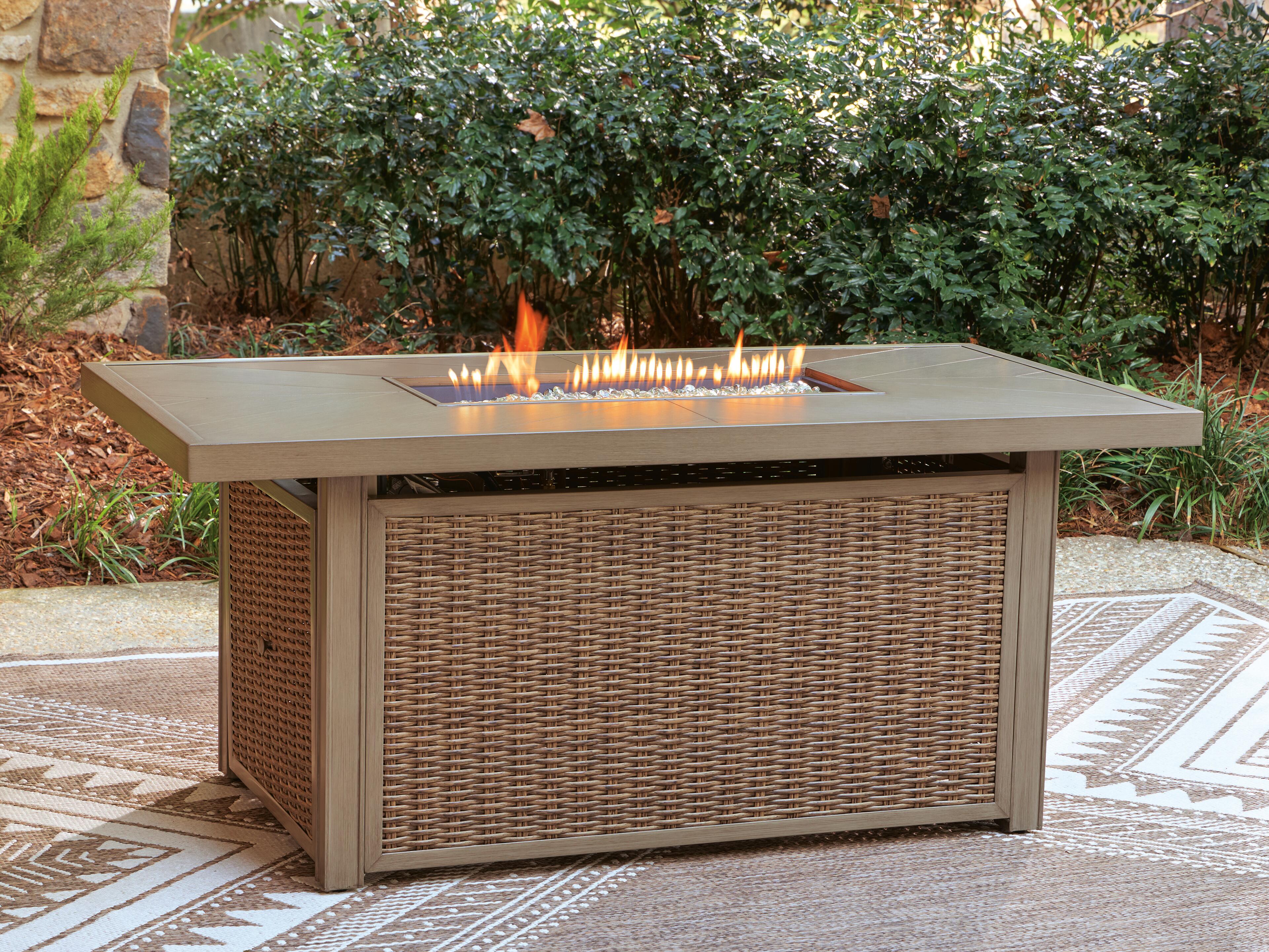 Click here for Revare Beach Outdoor Fire Pit Table  Beige prices