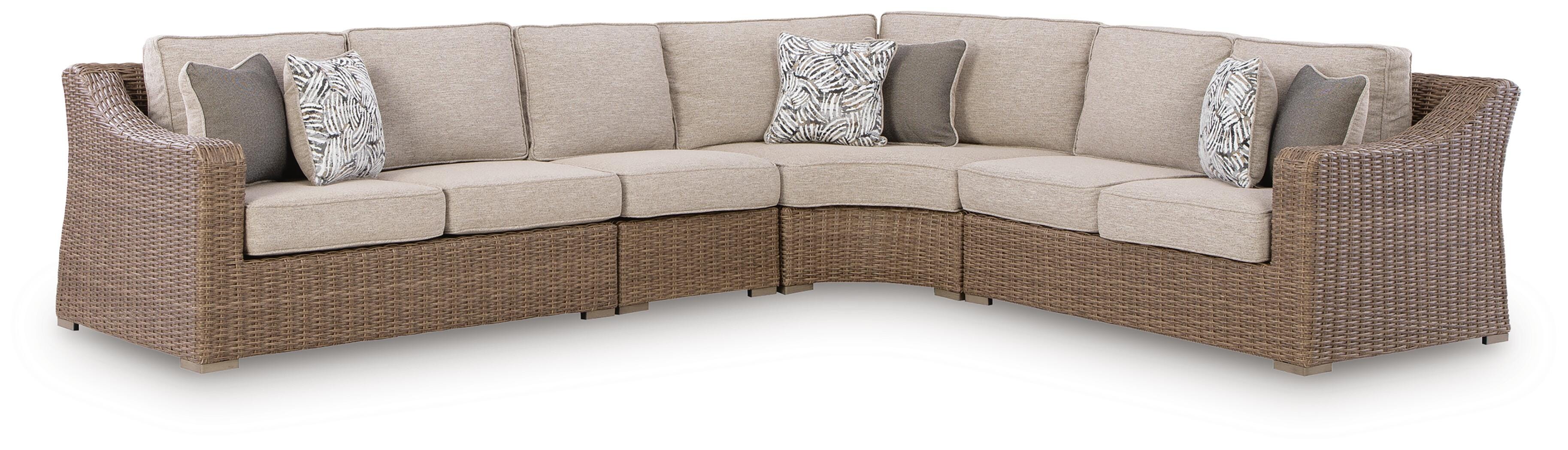 Click here for Revare Beach 4-Piece Outdoor Sectional  Beige prices
