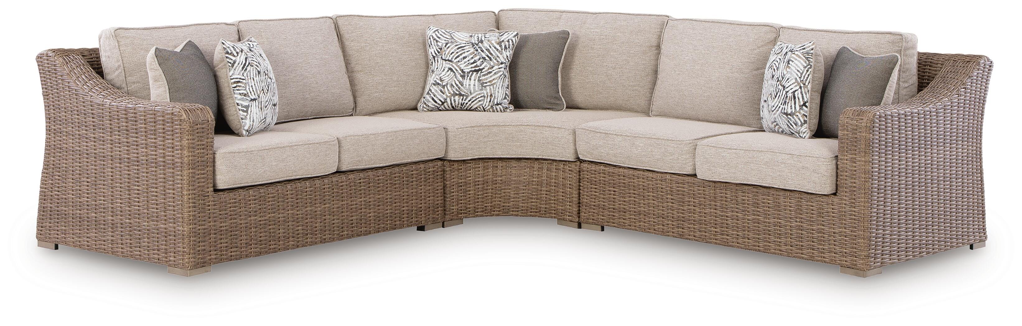 Click here for Revare Beach 3-Piece Outdoor Sectional  Beige prices