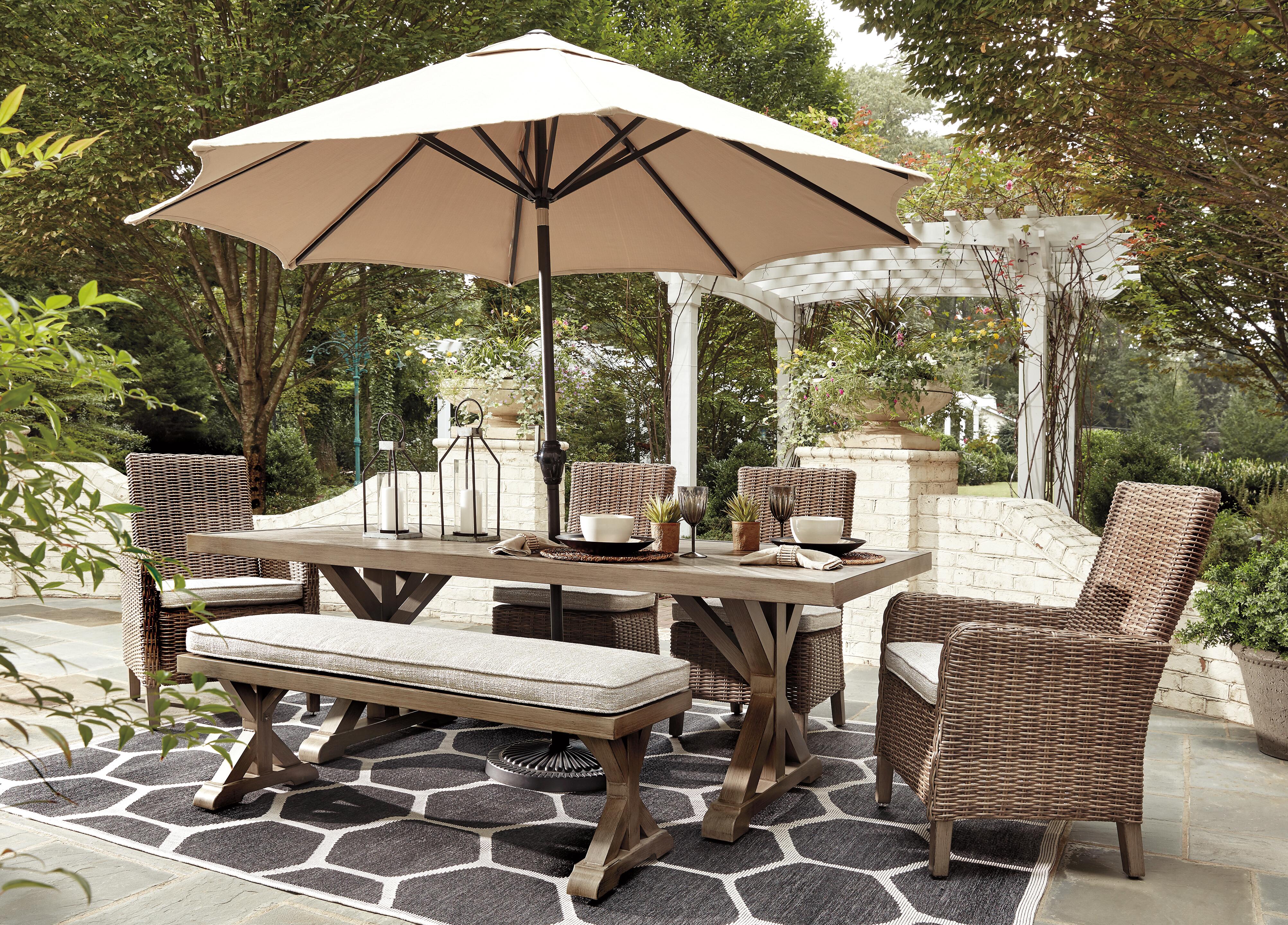 Click here for Beachcroft Outdoor Dining Table with Umbrella Opti... prices