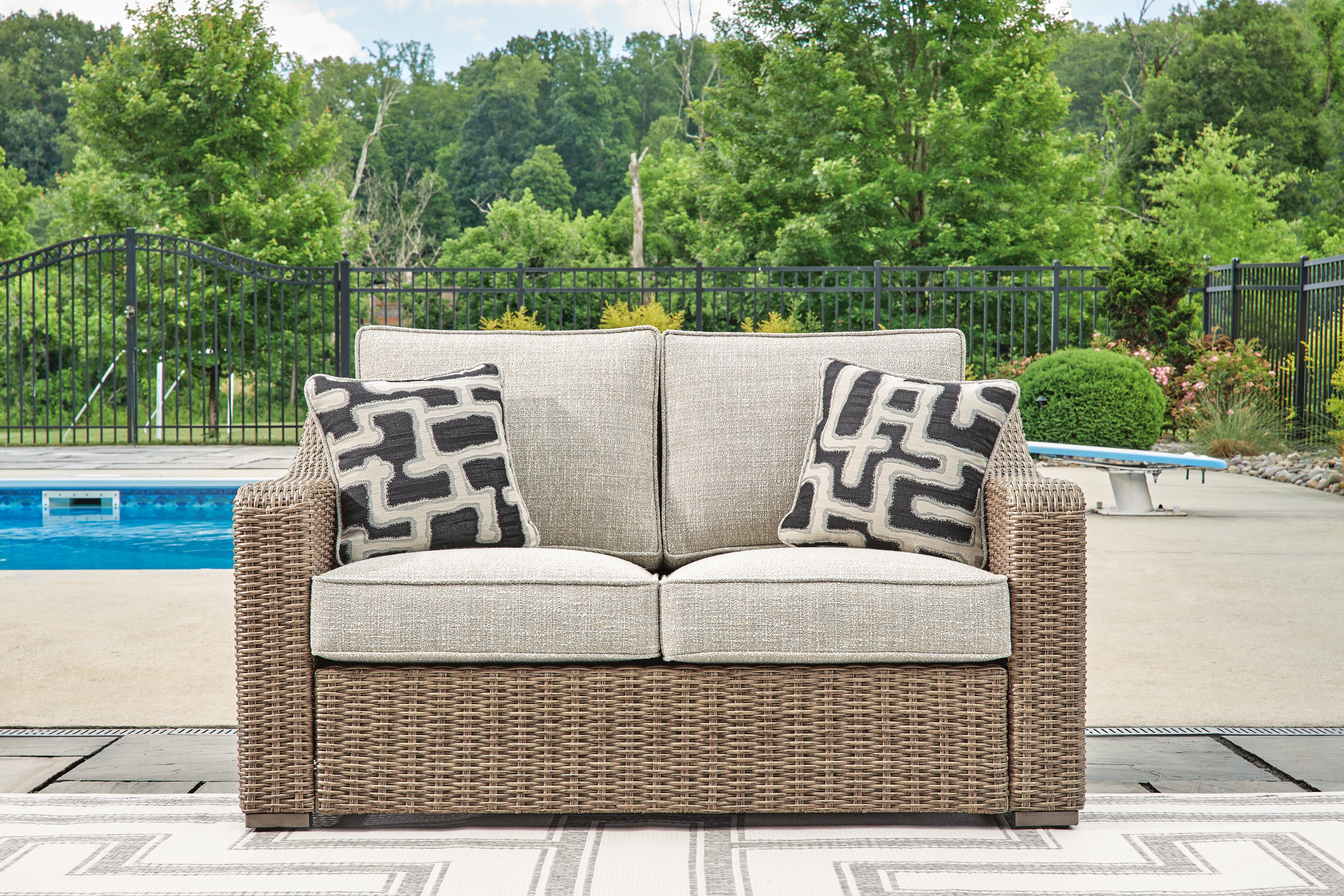Click here for Beachcroft Outdoor Loveseat with Cushion  Beige prices