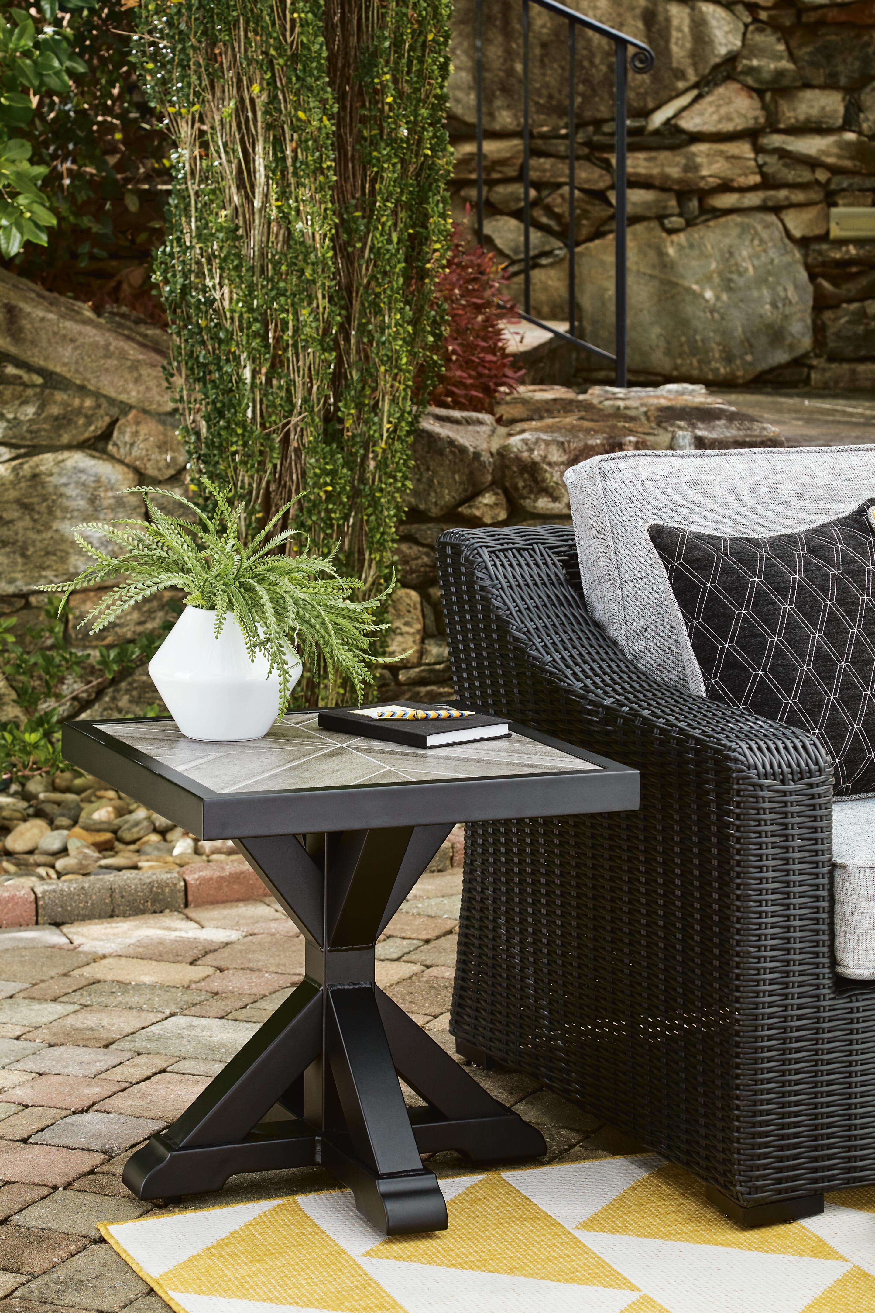 Click here for Beachcroft Outdoor End Table  Black/Light Gray prices