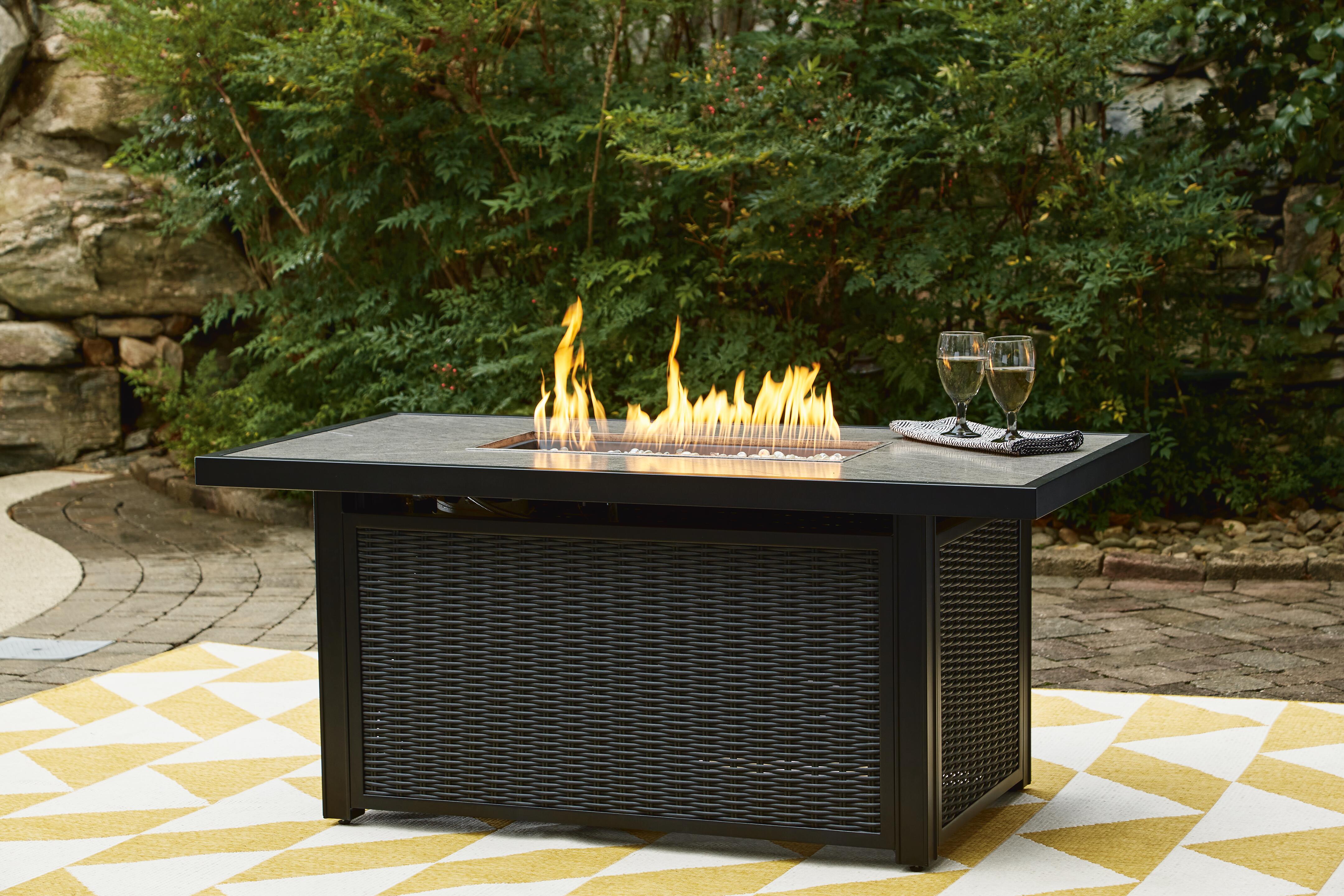 Click here for Beachcroft Outdoor Fire Pit Table  Black/Light Gra... prices