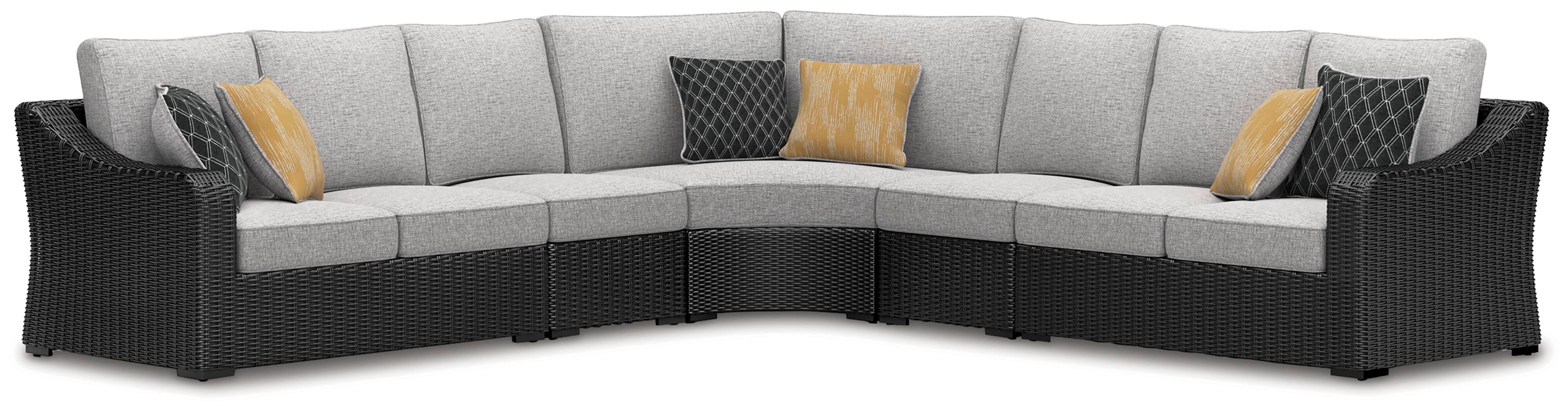 Click here for Beachcroft 5-Piece Outdoor Sectional  Black/Light... prices