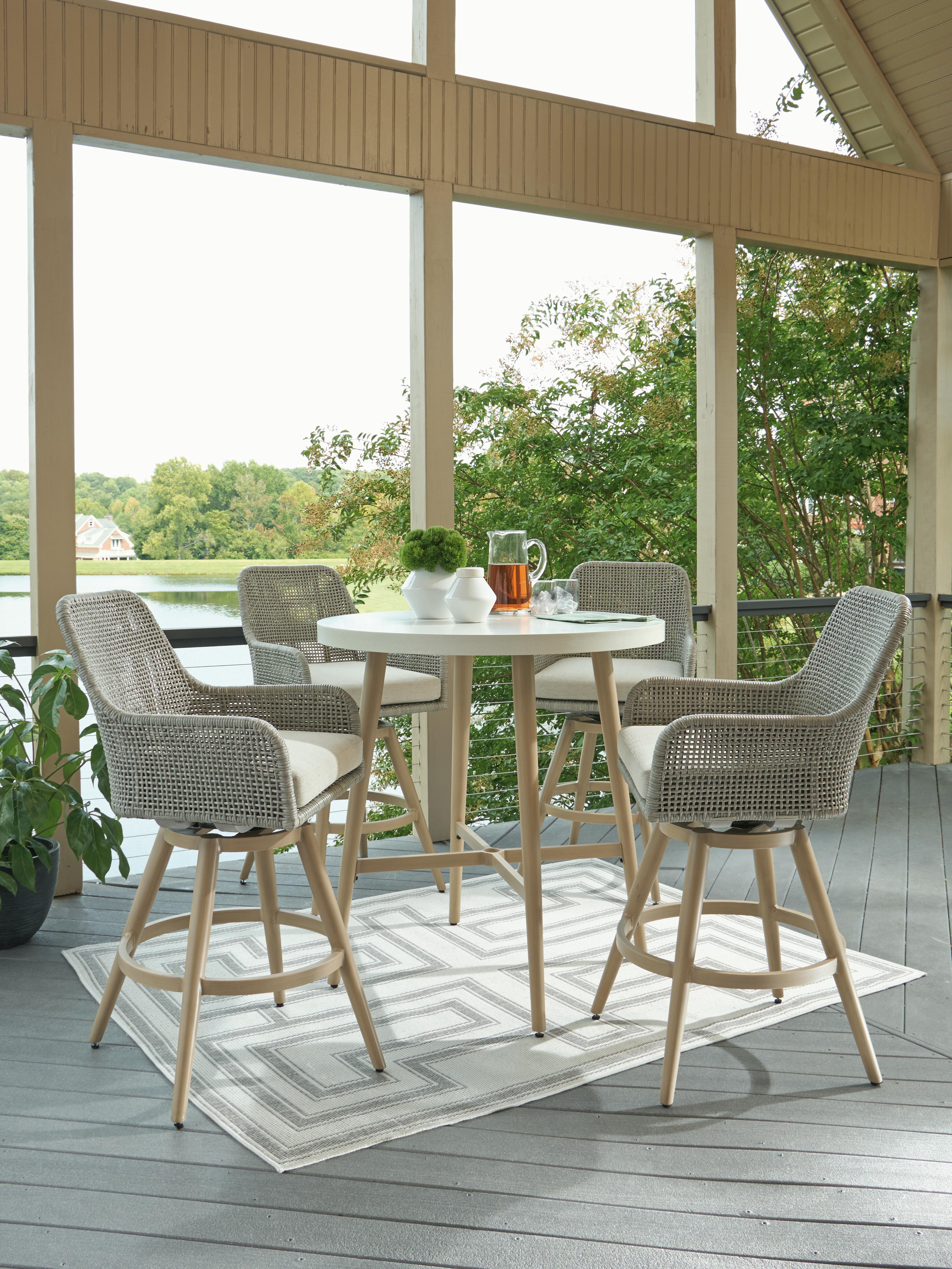 Click here for Seton Creek Outdoor Bar Table and 4 Barstools  Bei... prices