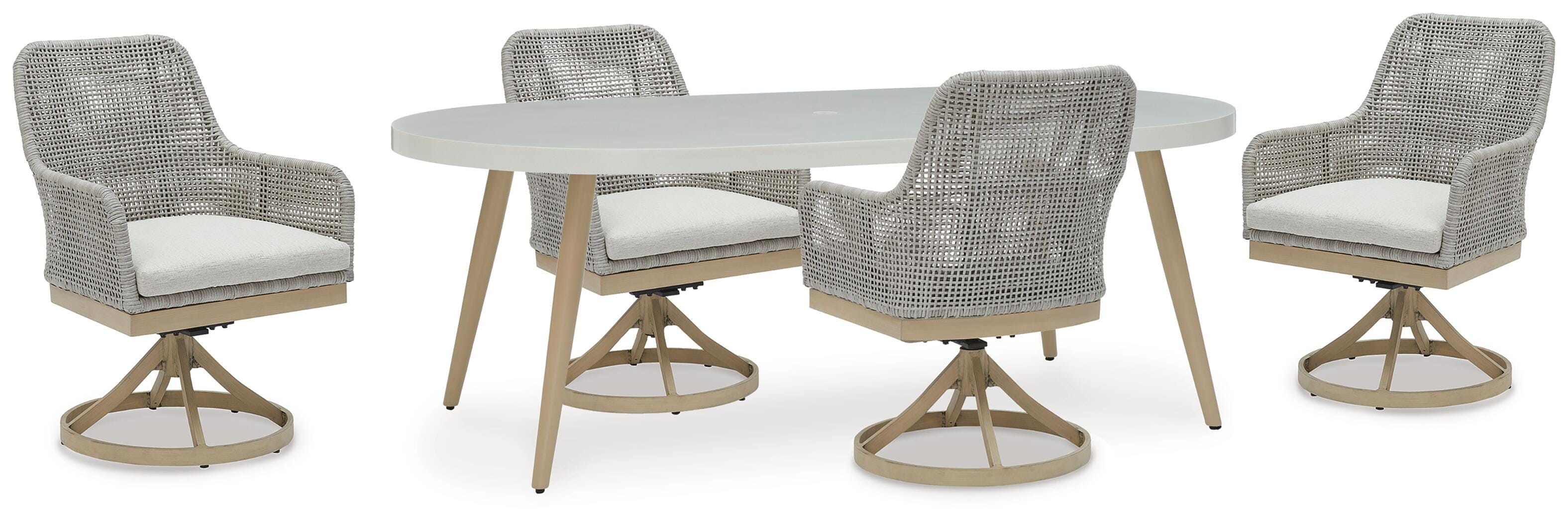 Click here for Seton Creek Outdoor Dining Table and 4 Chairs  Whi... prices