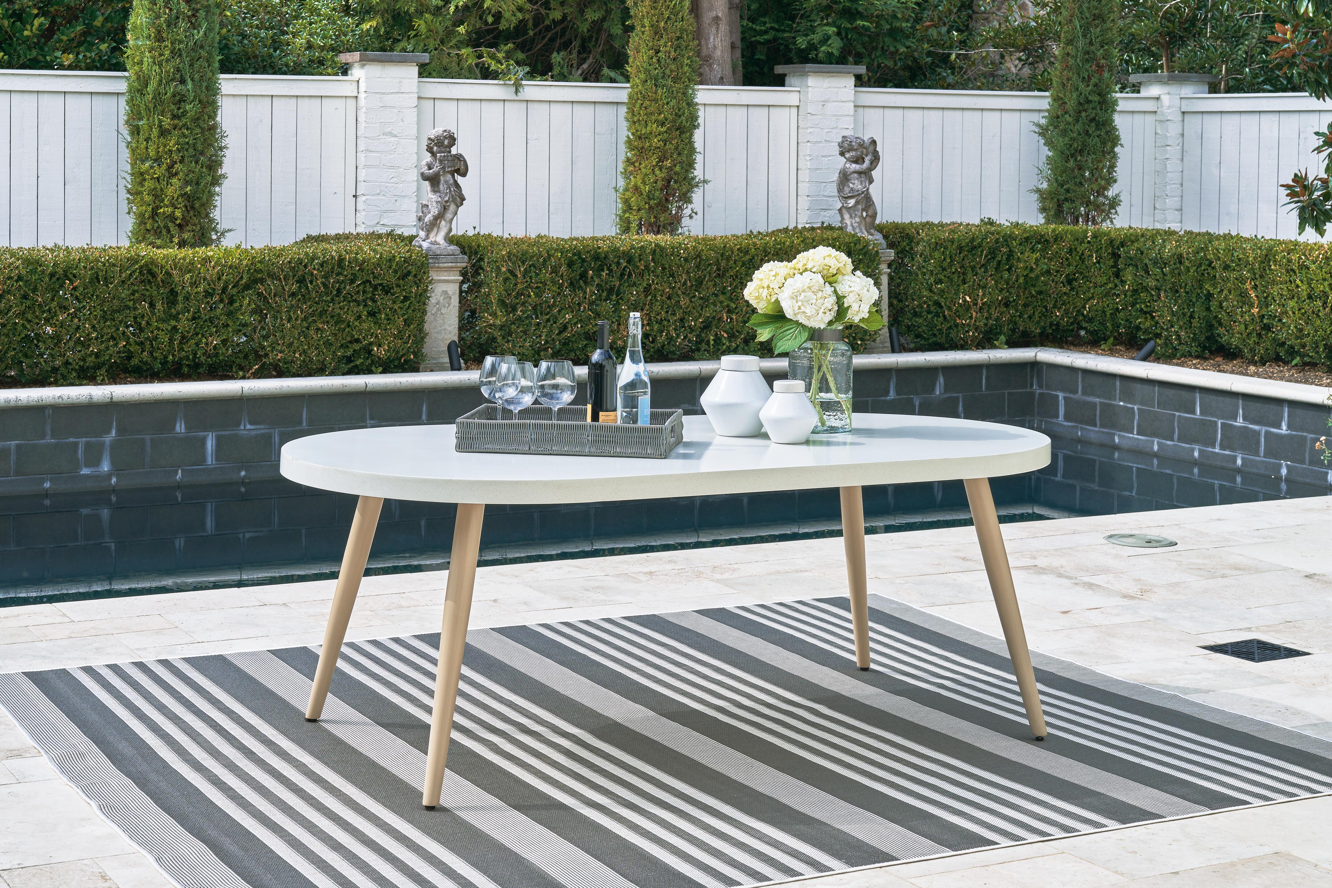 Click here for Seton Creek Outdoor Dining Table  White prices