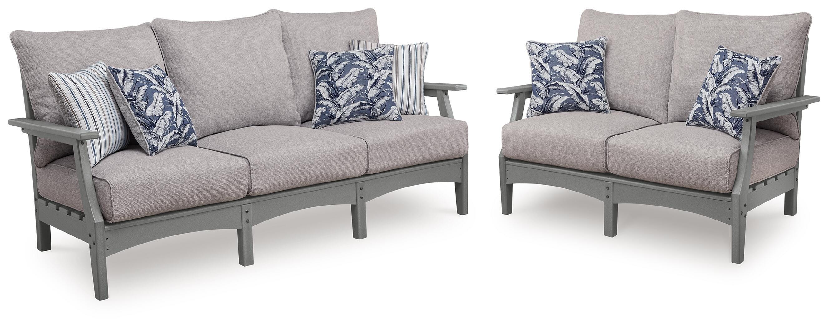 Click here for Lone View Bay Outdoor Sofa and Loveseat  Gray prices