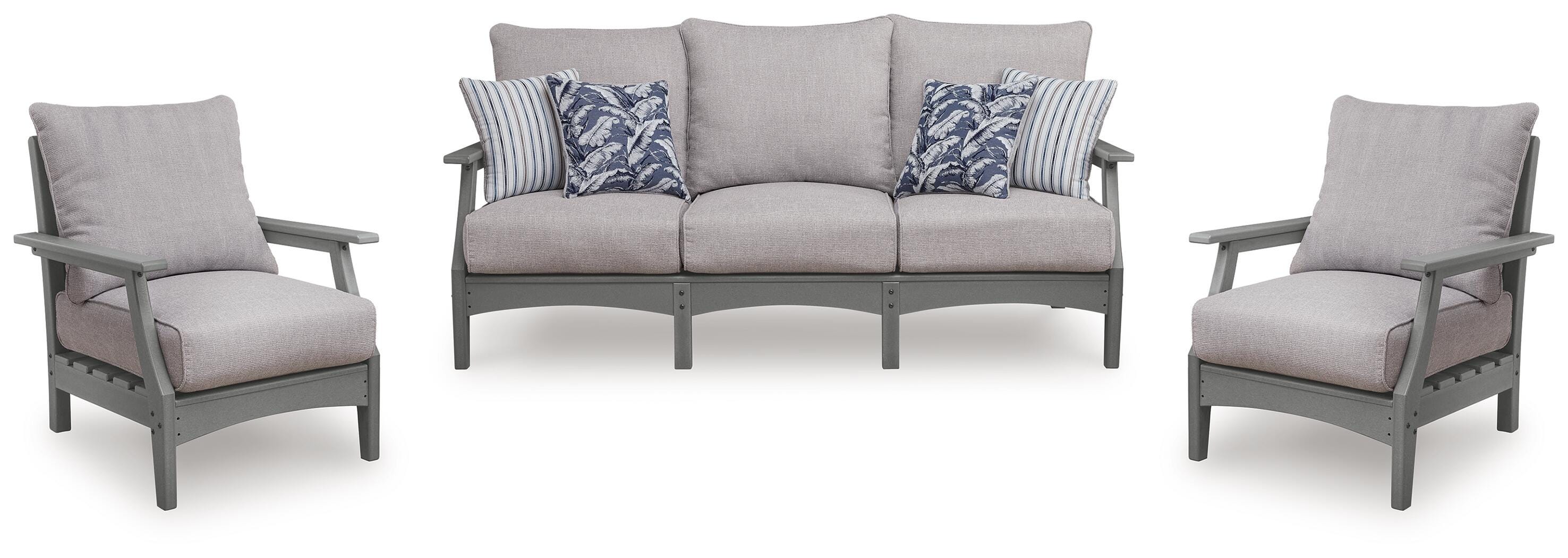 Click here for Lone View Bay Outdoor Sofa with 2 Lounge Chairs  G... prices