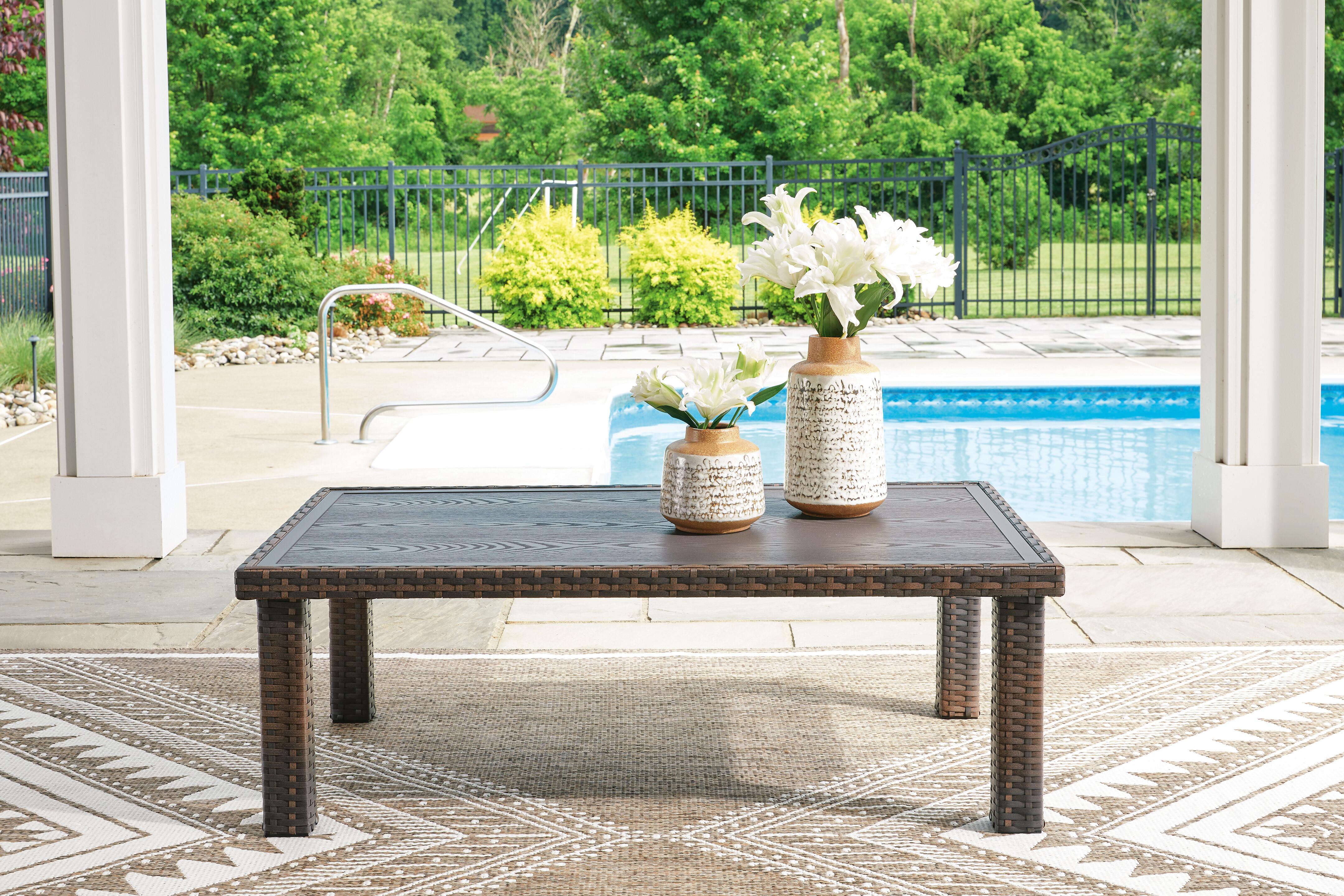Click here for Wellingtons Peak Outdoor Coffee Table  Dark Brown prices