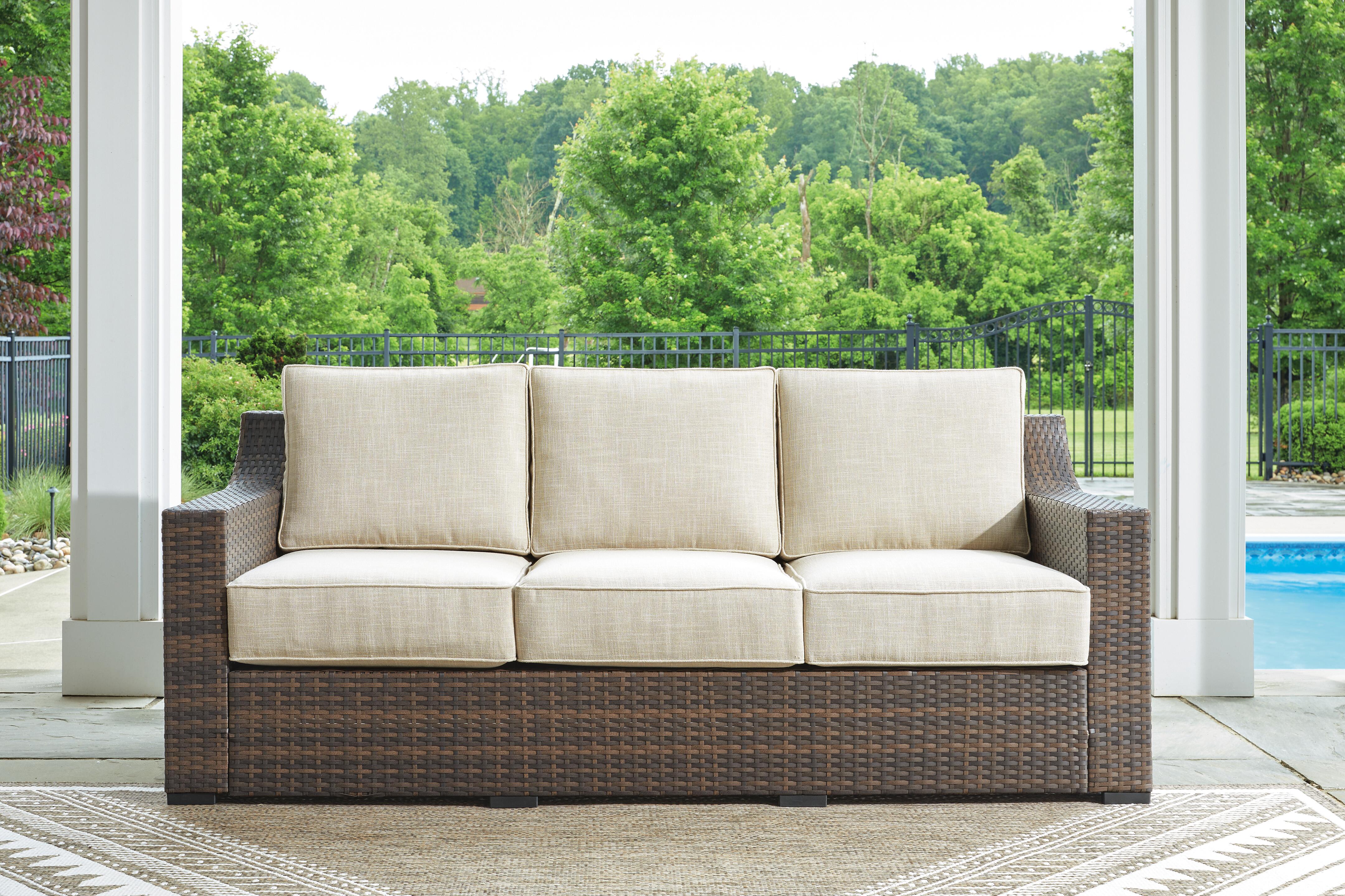 Click here for Wellingtons Peak Outdoor Sofa with Cushion  Beige/... prices