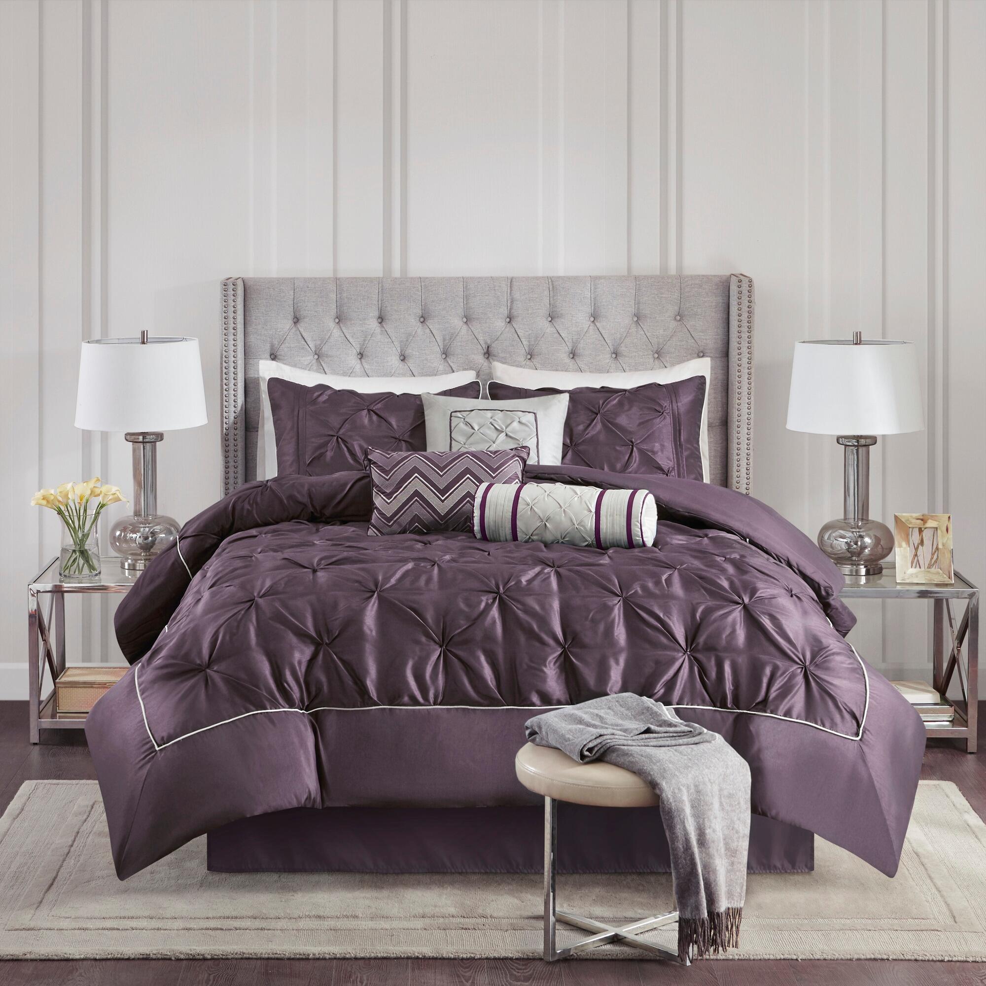 Click here for Piedmont 7 Piece Tufted Full Comforter Set  Plum prices