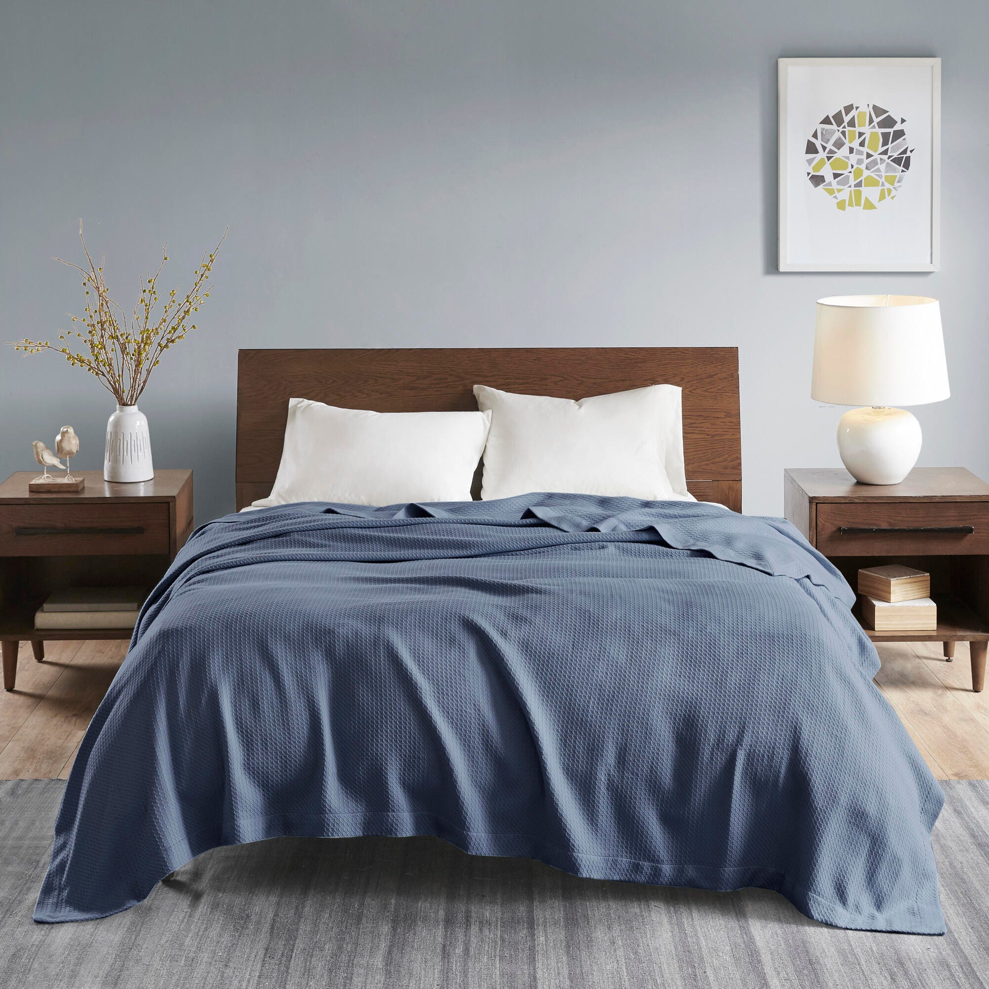 Click here for Egyptian Cotton King Blanket  Blue prices