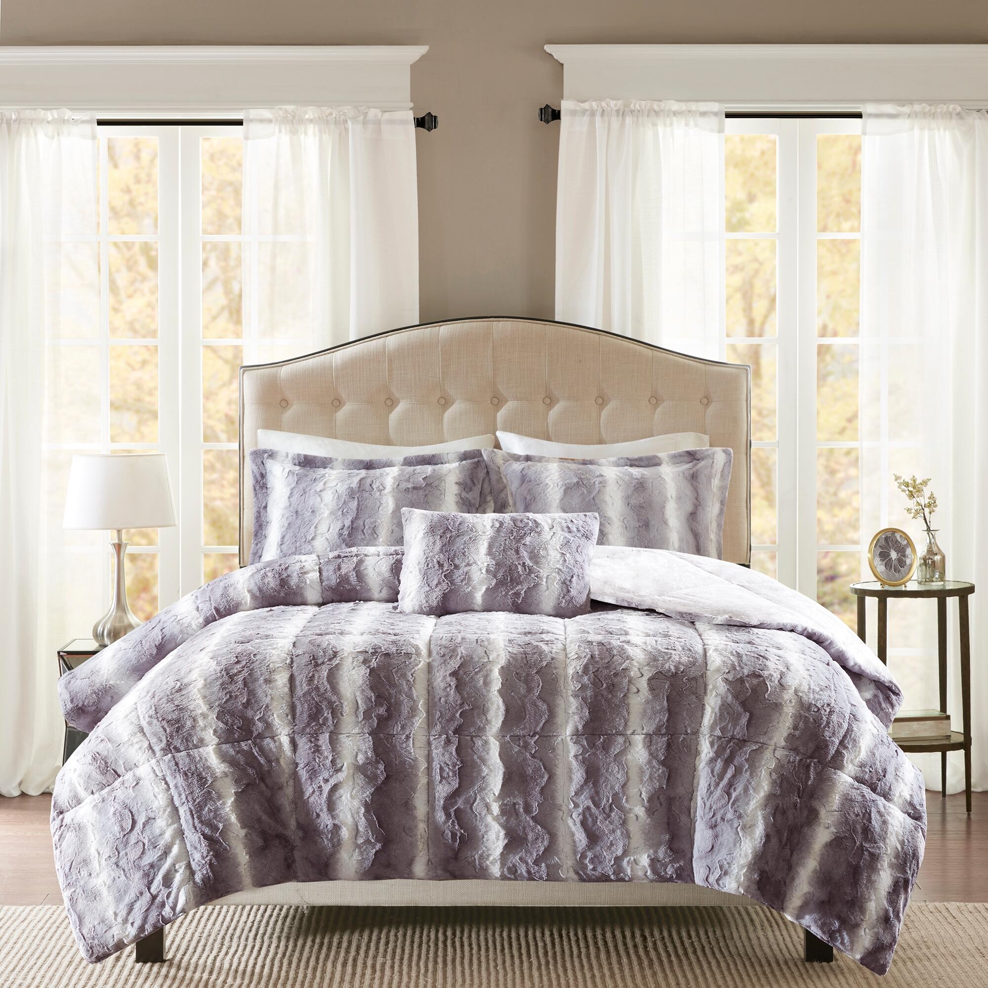Click here for Marselle 4PC Full/Queen Comforter Set  Gray prices