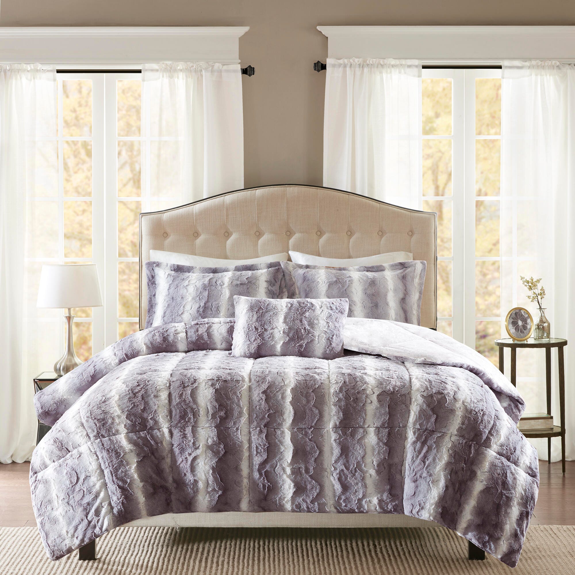 Click here for Marselle 4 Piece King Comforter Set  Gray prices